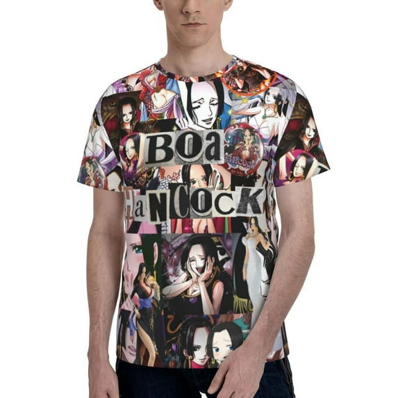 Boa Hancock Men's T-Shirt Graphic Print Crew Neck Unisex Short Sleeve Hip Hop Adults Tees Top ...