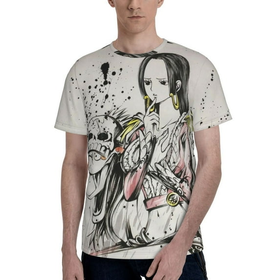 Boa Hancock Men's T-Shirt Graphic Print Crew Neck Unisex Short Sleeve Hip Hop Adults Tees Top ...