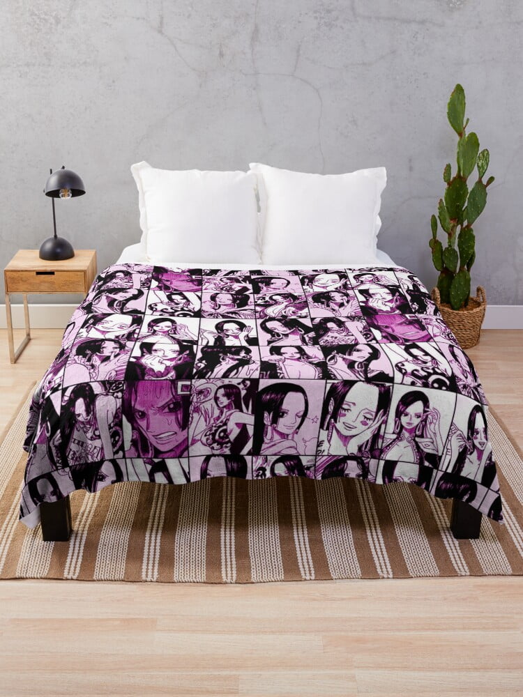 Boa Hancock - One Piece Manga Panel collage color Throw Blanket Sofa ...