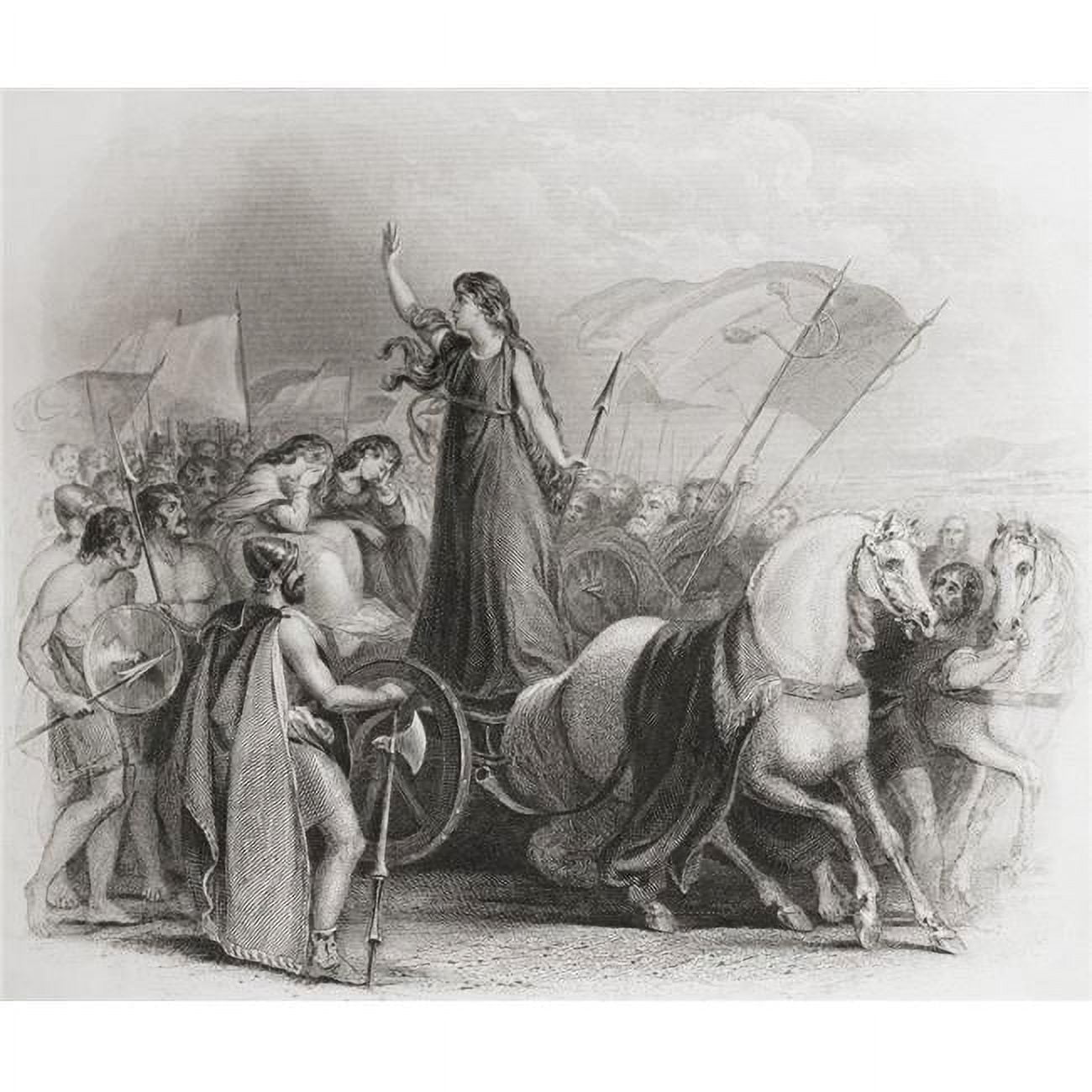Boadicea Haranguing The Britons. Boudica - D. Ad 60 Or 61 Queen of The ...
