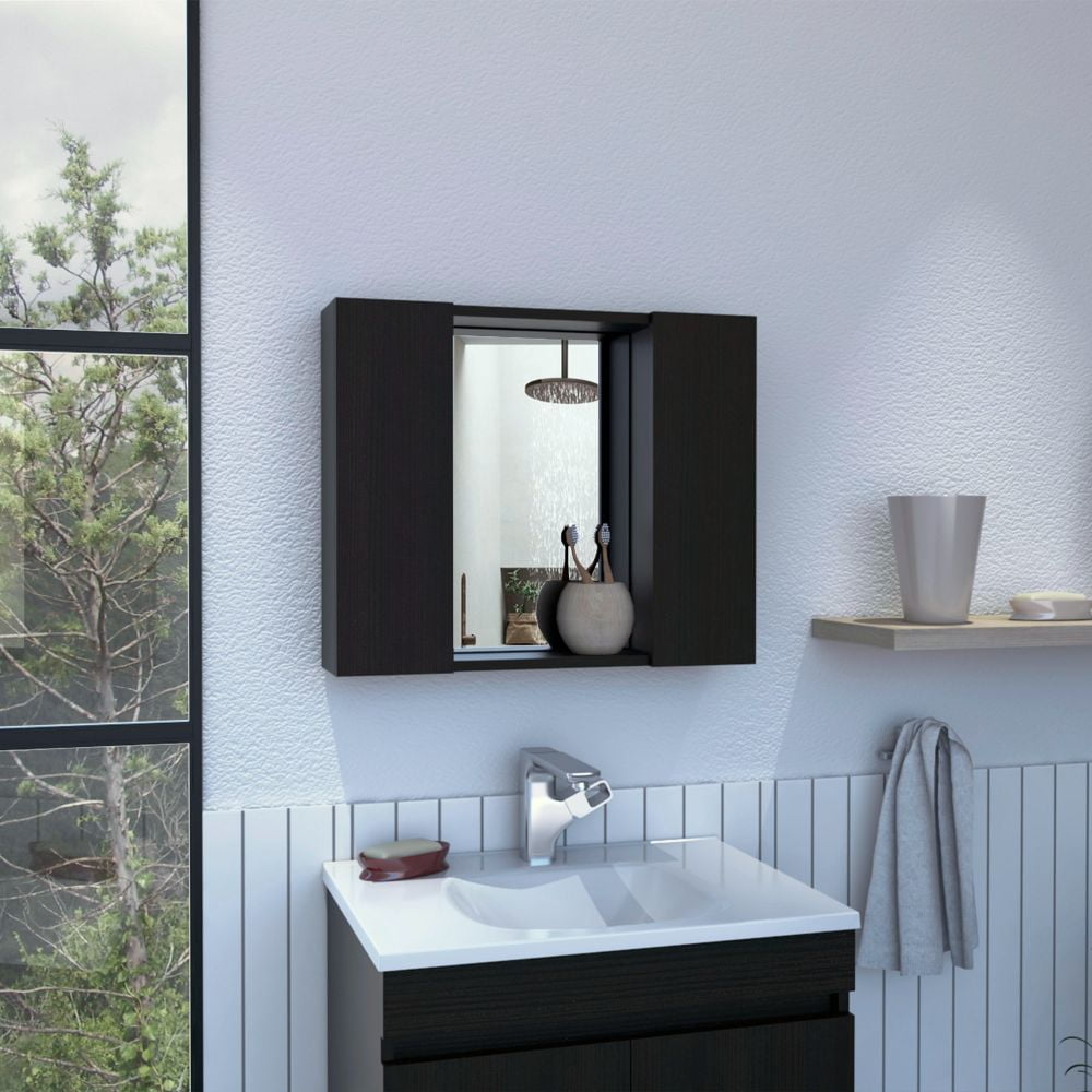 Boahaus Braga Modern Medicine Cabinet Wengue, Manufactured Wood ...