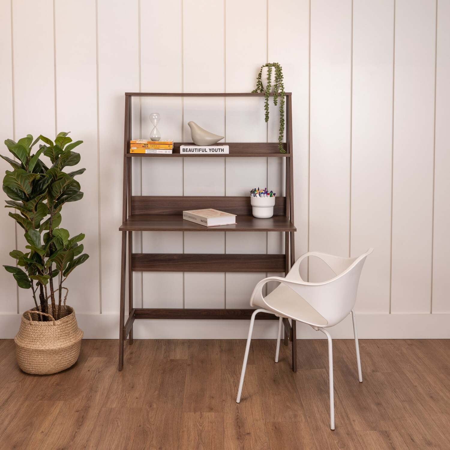 Boahaus Gumi Walnut Ladder Computer Desk - Walmart.com