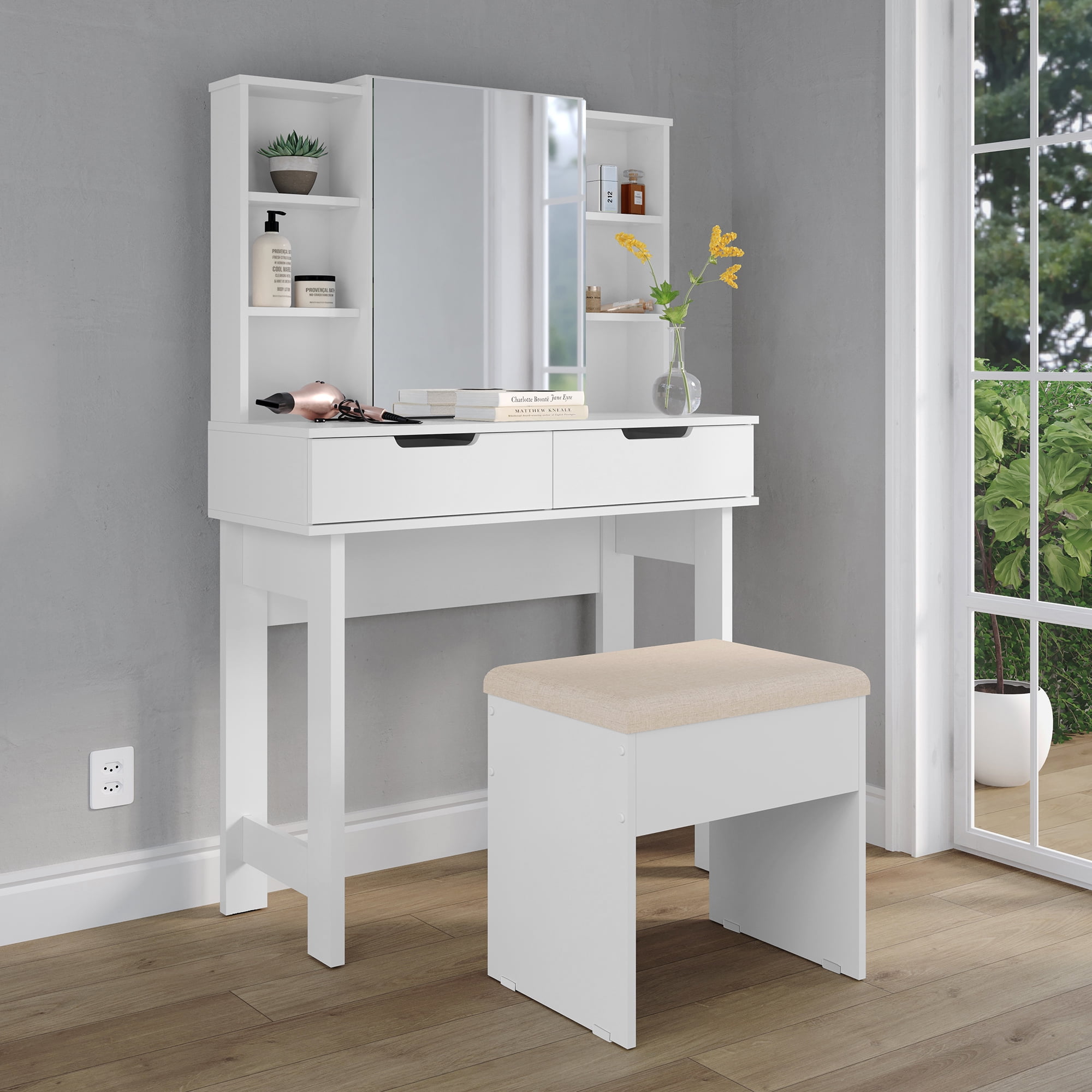 Modern White Vanity Set for Bedroom by Boahaus Nepal | Ubuy