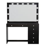 Boahaus Luna Vanity Desk with Mirror and Lights – 7 Drawer Makeup ...