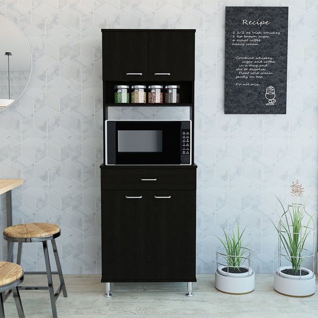 Boahaus Nancy Kitchen Cabinet, Assembled Product Height 66 in, Black ...