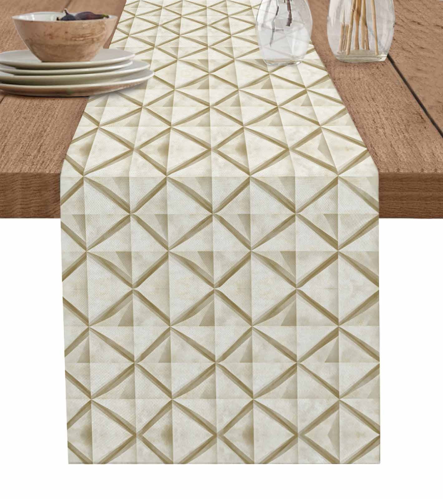 Boanket Abstract Geometric Table Runner - 70 Inch Long, Kitchen Dining ...
