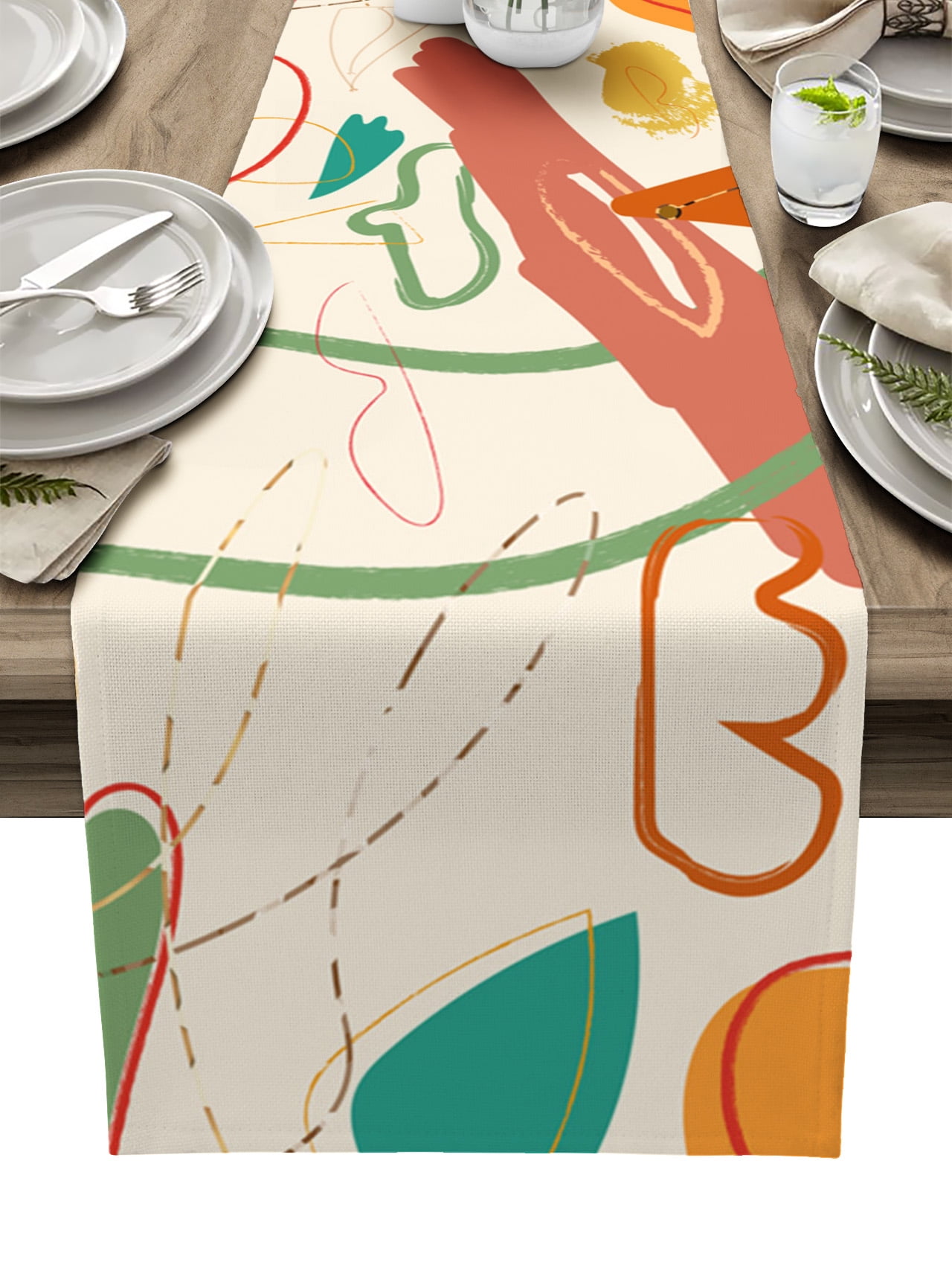 Boanket Abstract, Table Runner - 72 Inch Long, Kitchen Dining Table ...