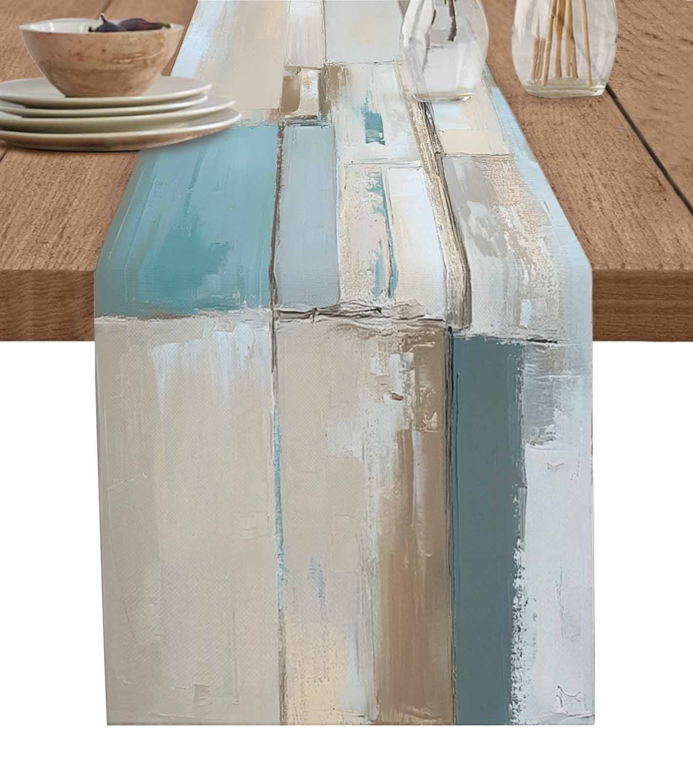 Boanket Abstract Table Runner - 72 Inch Long, Kitchen Dining Table ...