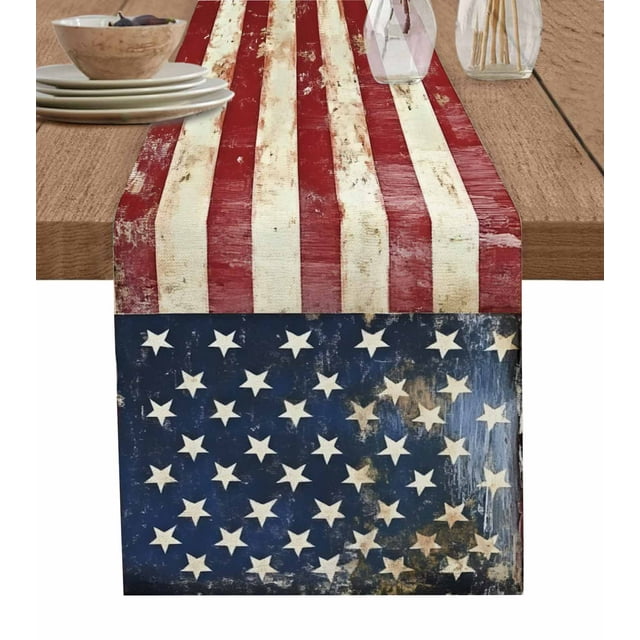 Boanket American Flag Table Runner - 60 Inch Long, Kitchen Dining Table ...