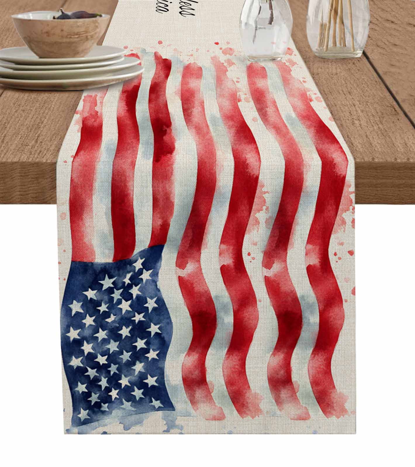 Boanket American Flag Table Runner - 70 Inch Long, Kitchen Dining Table ...