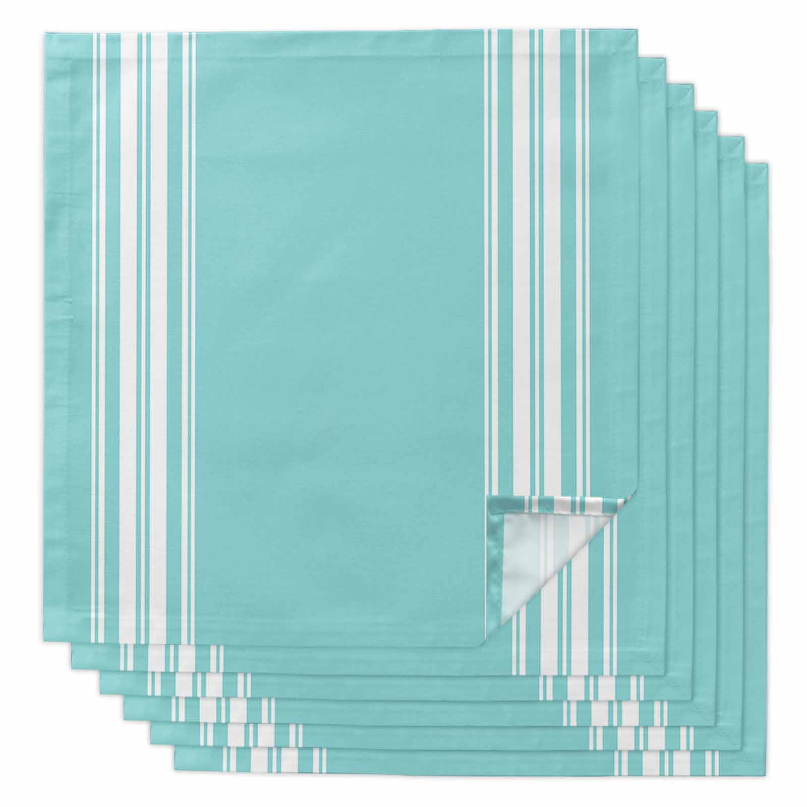 Boanket Aqua Striped Cloth Napkins Set of 6, Holiday Napkins for Baby ...
