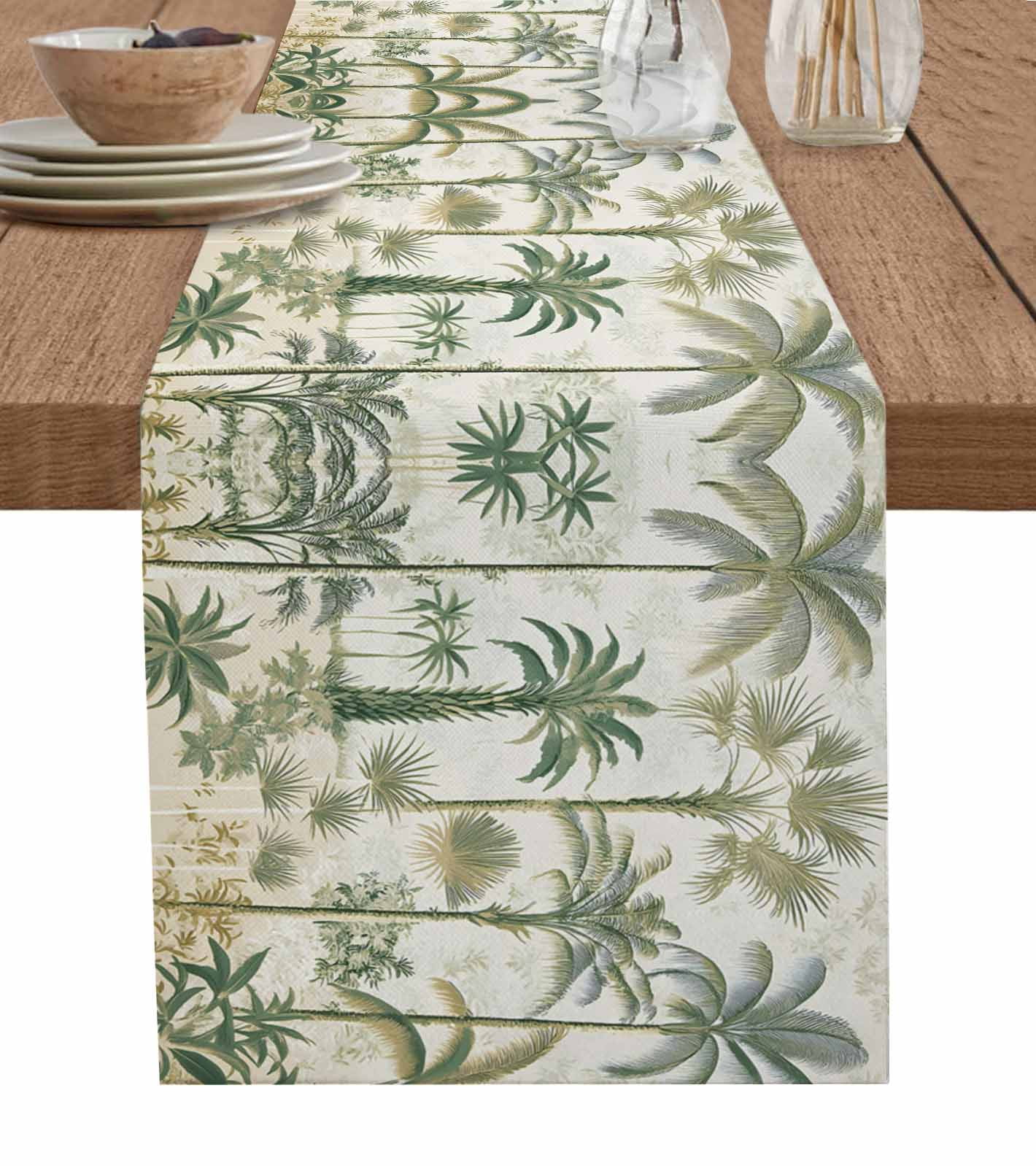 Boanket Beach Palm Table Runner - 70 Inch Long, Kitchen Dining Table ...