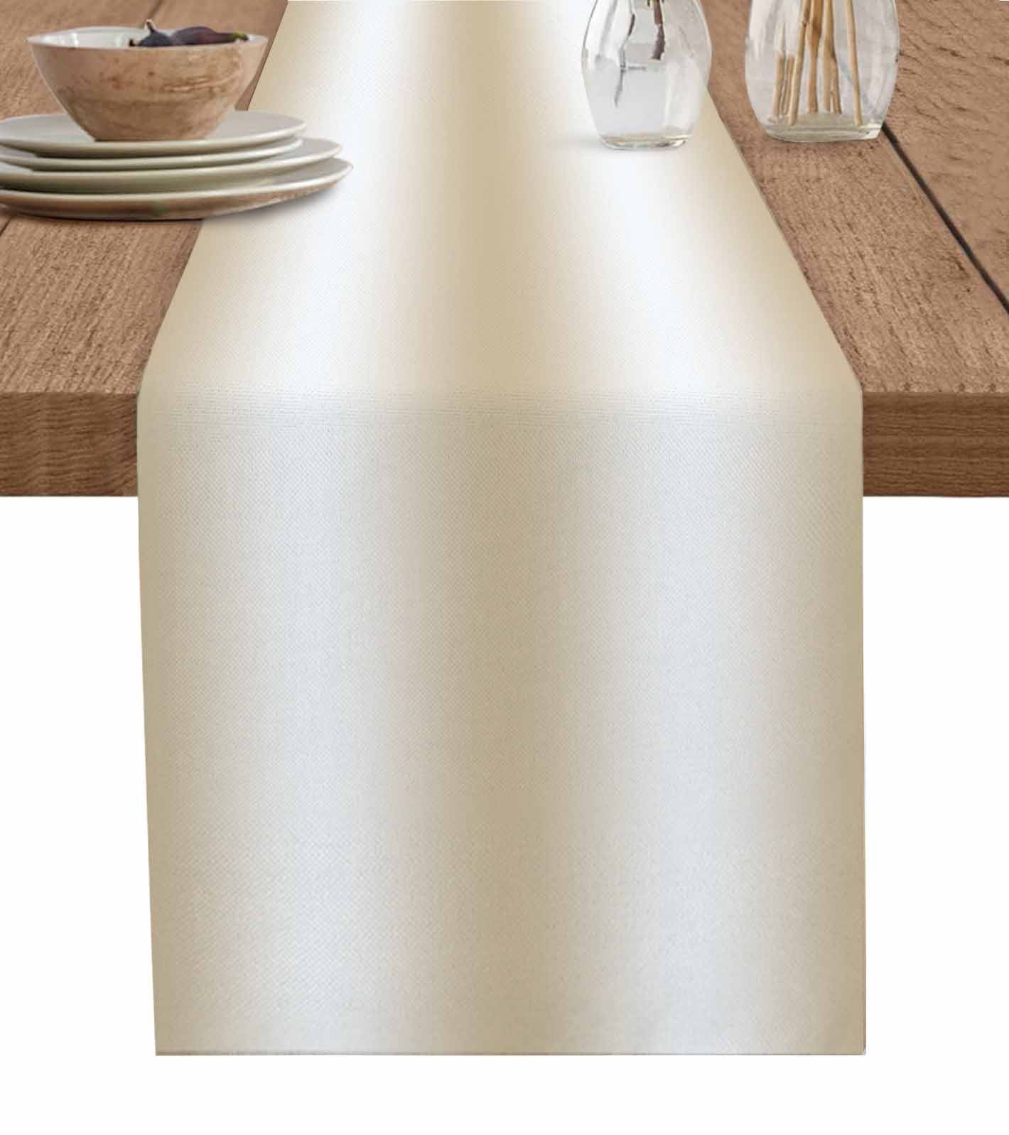 Boanket Beige White Ombre Table Runner - 72 Inch Long, Kitchen Dining Table Runner Dresser ...
