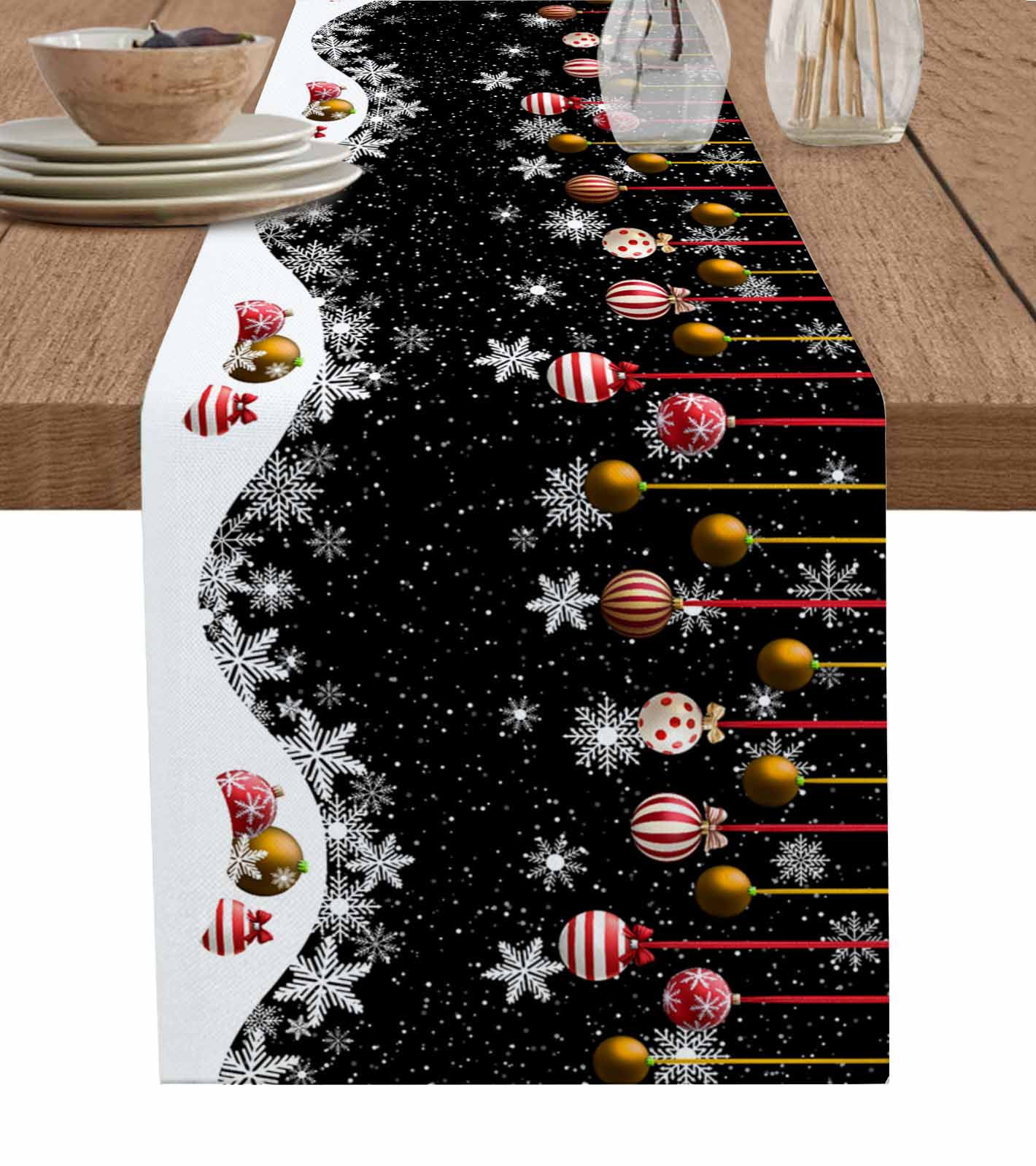 Boanket Black Christmas Table Runner - 90 Inch Long, Kitchen Dining ...