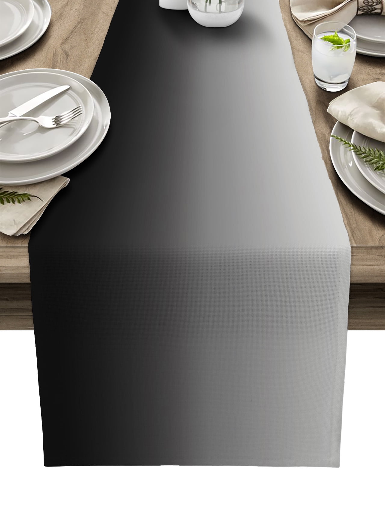 Boanket Black Ombre Table Runner - 60 Inch Long, Kitchen Dining Table ...