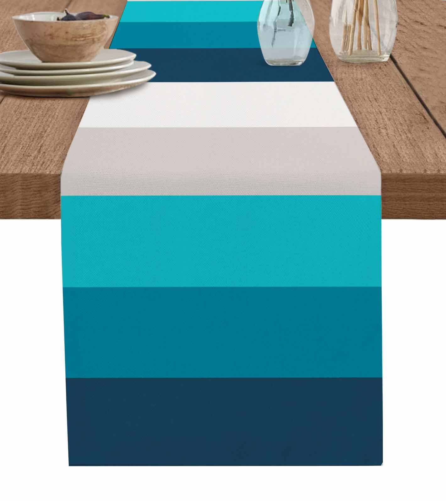 Boanket Blue Aqua Ombre Table Runner - 72 Inch Long, Kitchen Dining ...