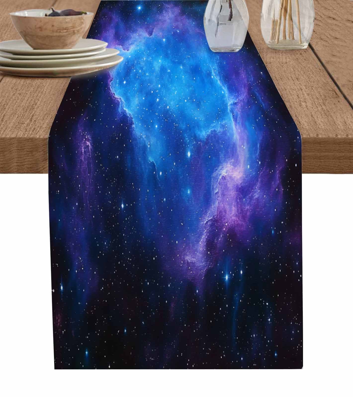 Boanket Blue Purple Table Runner - 90 Inch Long, Kitchen Dining Table Runner Dresser Scarves ...