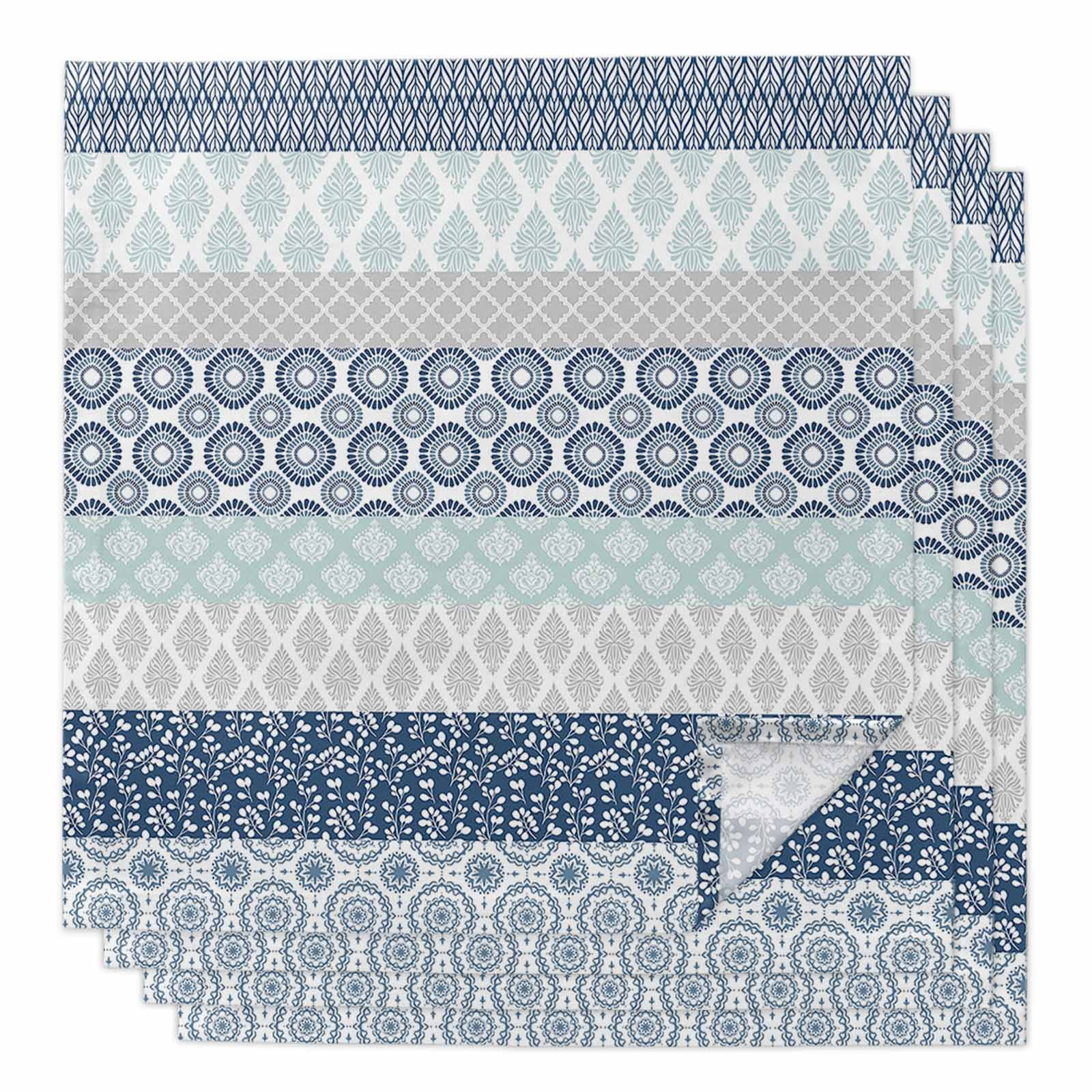 Boanket Blue Striped Cloth Napkins Set of 4, Holiday Napkins for Baby ...