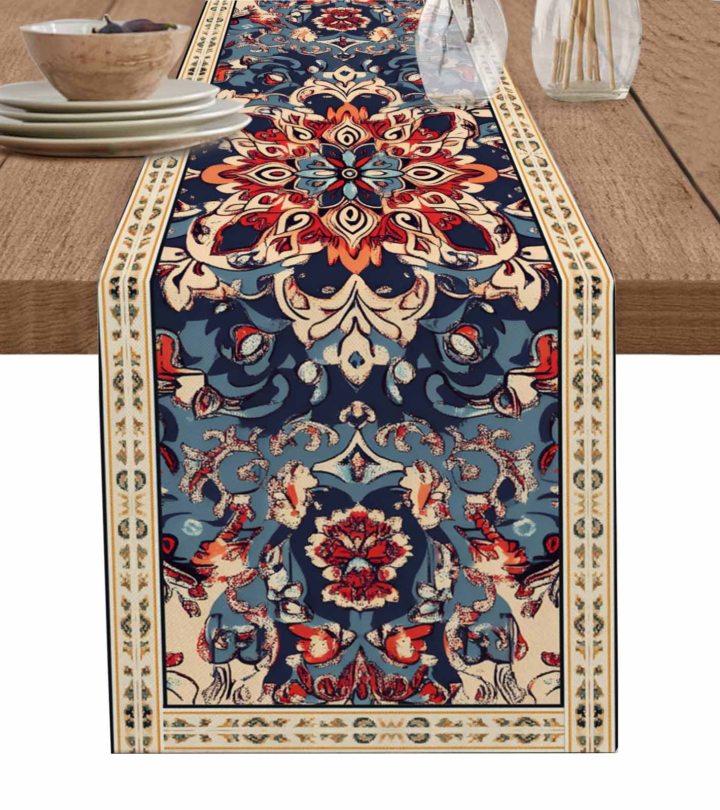 Boanket Bohemian Table Runner - 90 Inch Long, Kitchen Dining Table ...