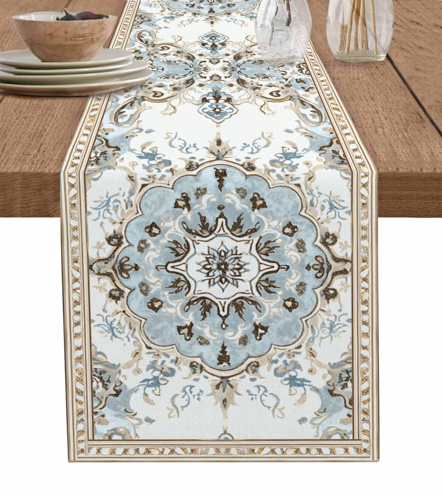 Boanket Boho Table Runner - 48 Inch Long, Kitchen Dining Table Runner ...