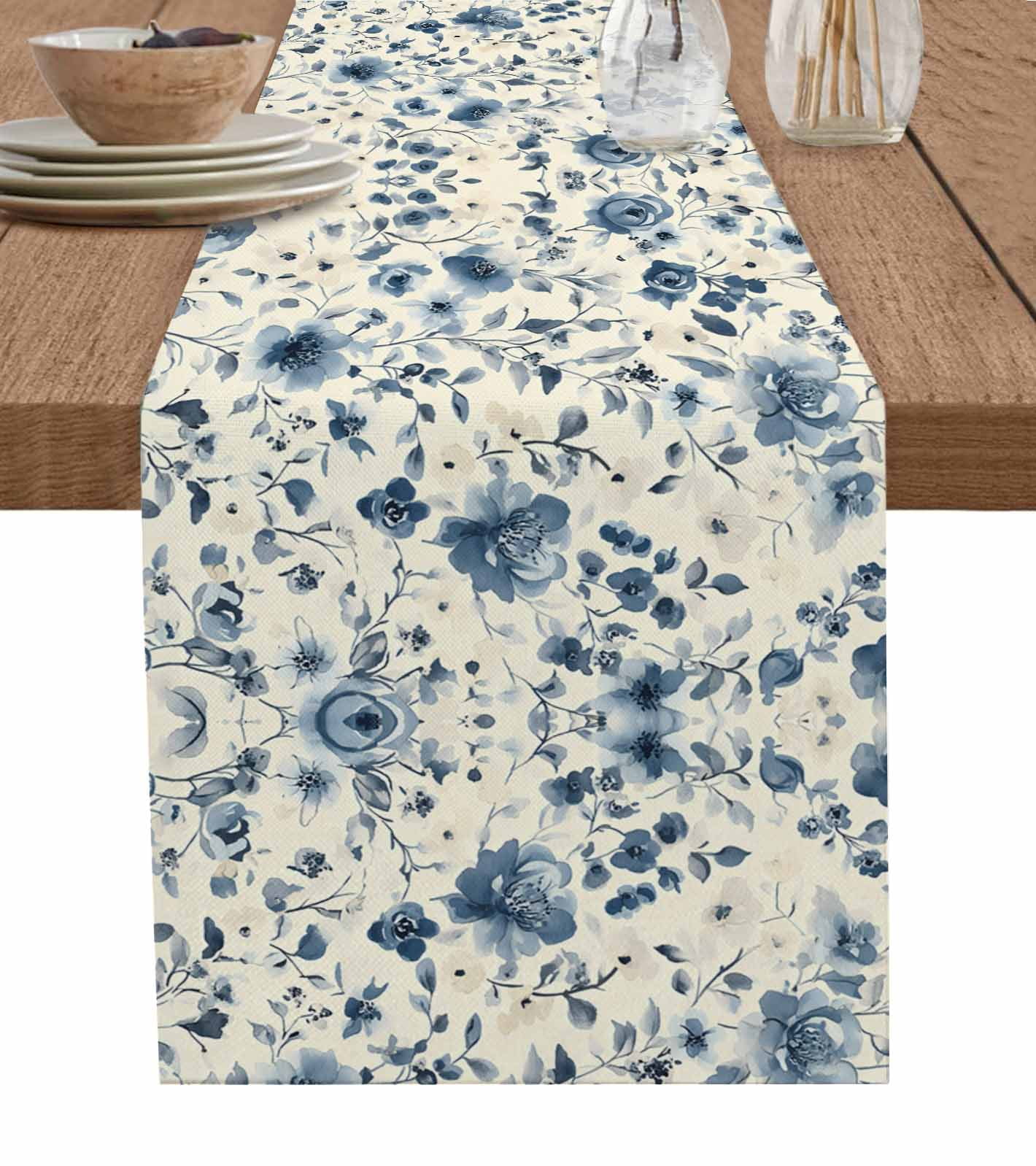 Boanket Botanicals Flower Table Runner - 36 Inch Long, Kitchen Dining ...