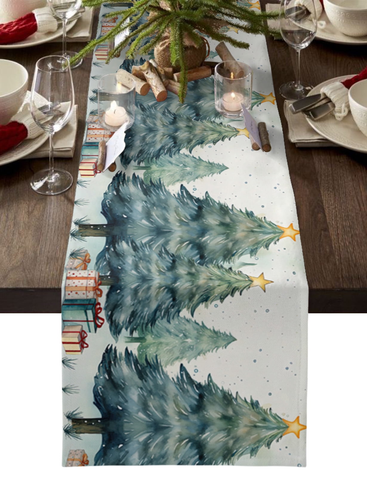 Boanket Christmas Tree Table Runner - 120 Inch Long, Kitchen Dining ...