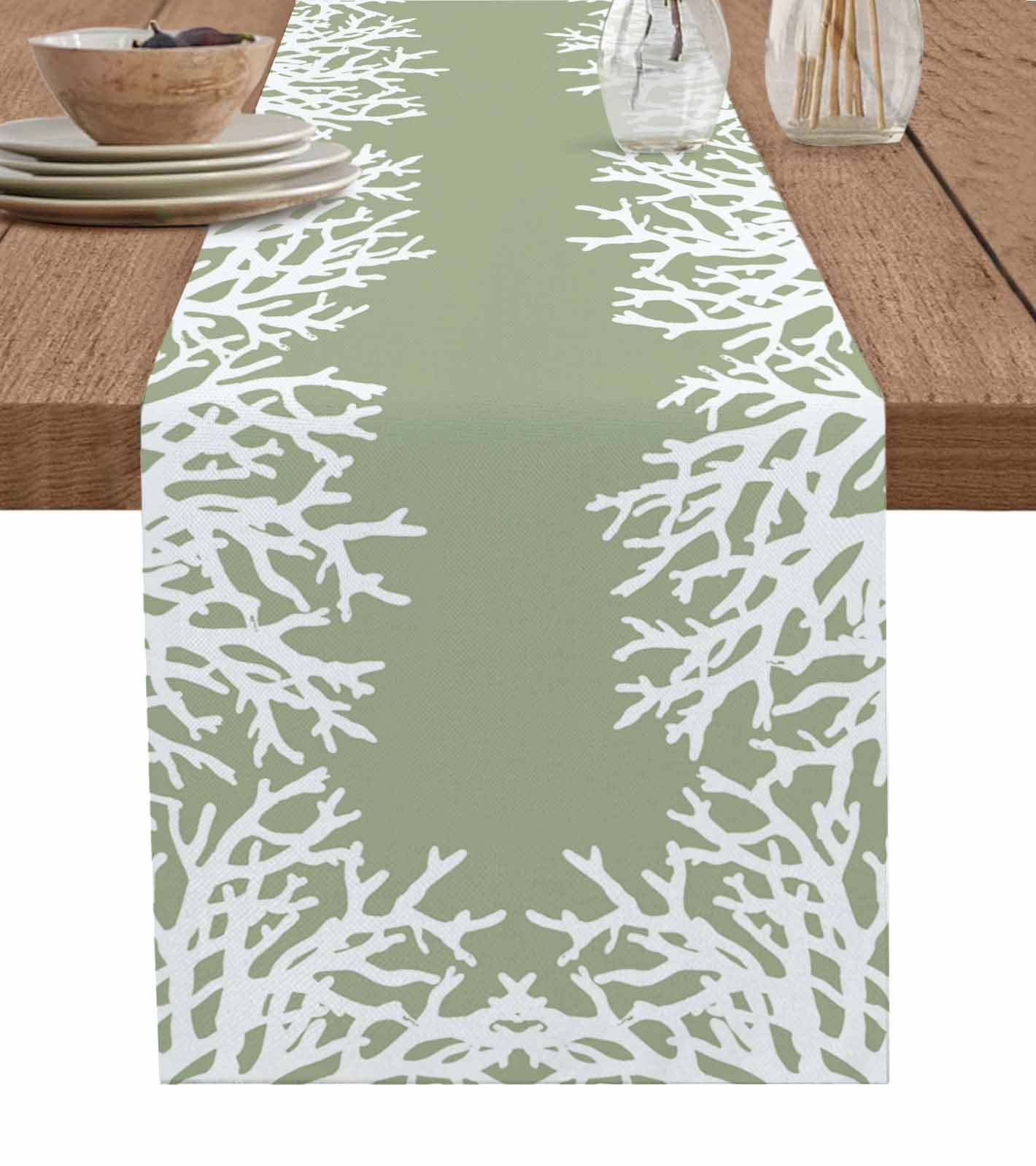 Boanket Coastal Coral Table Runner - 70 Inch Long, Kitchen Dining Table ...