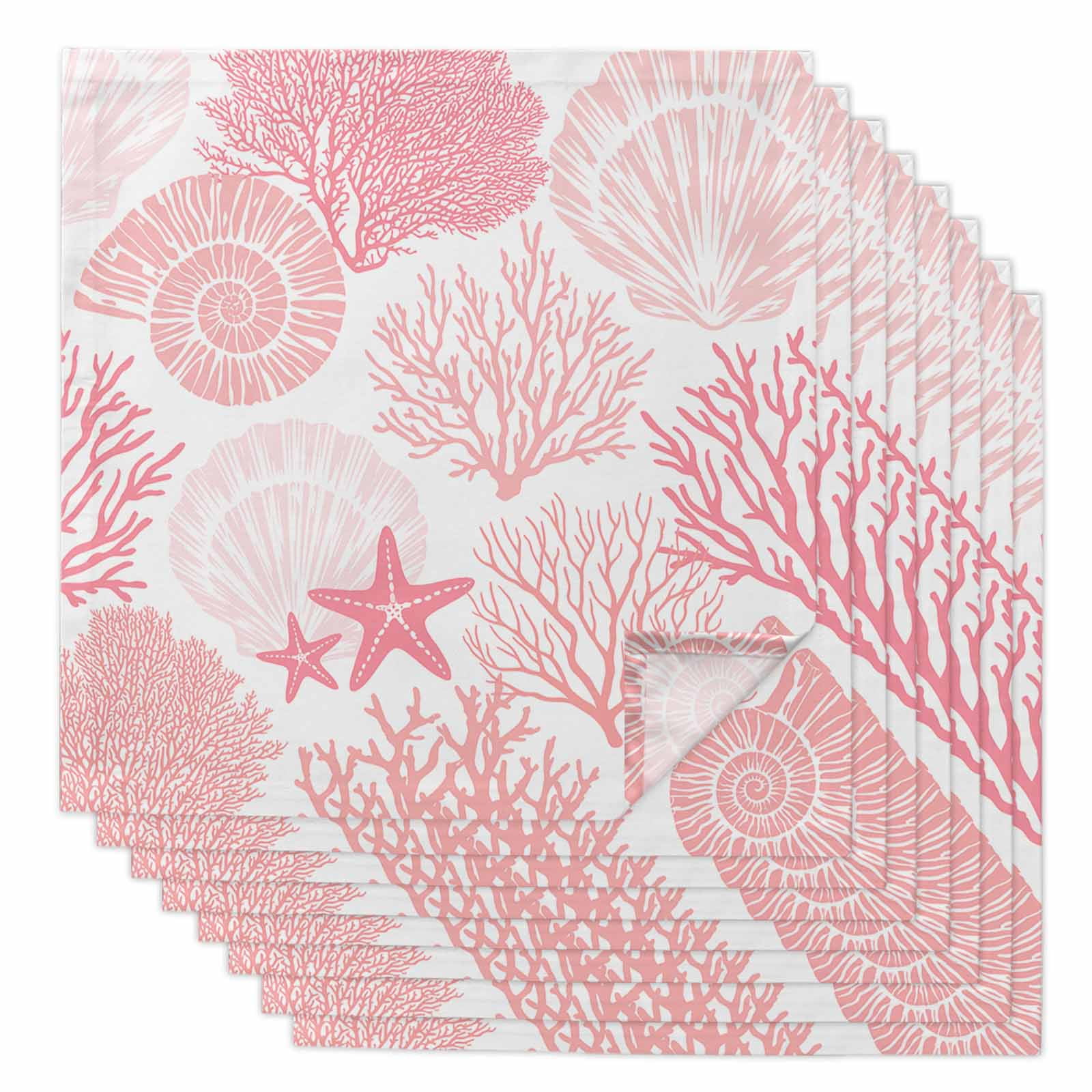 Boanket Coastal Pink Cloth Napkins Set of 8, Holiday Napkins for Baby ...