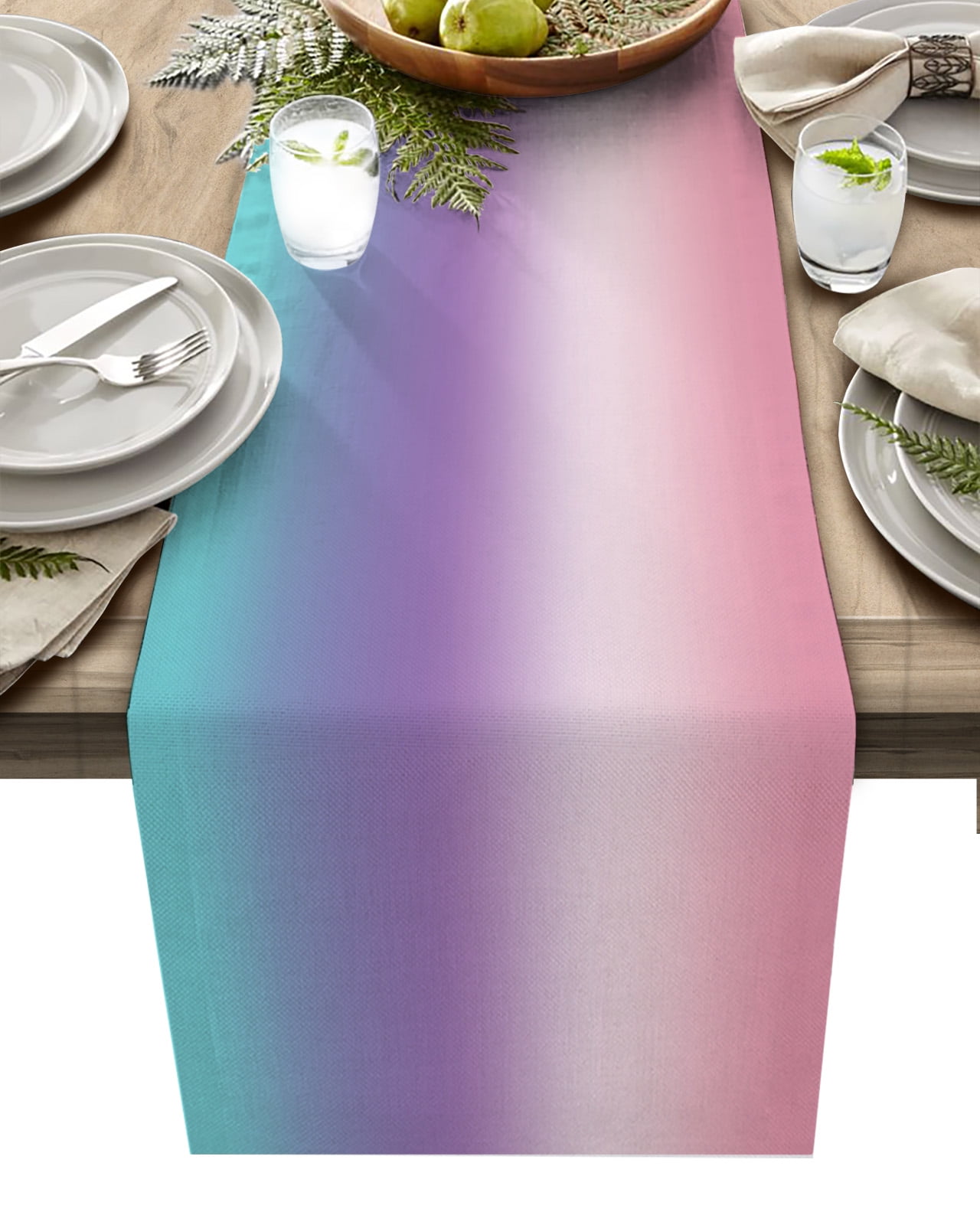 Boanket Coloredd Rainbow, Table Runner - 60 Inch Long, Kitchen Dining ...