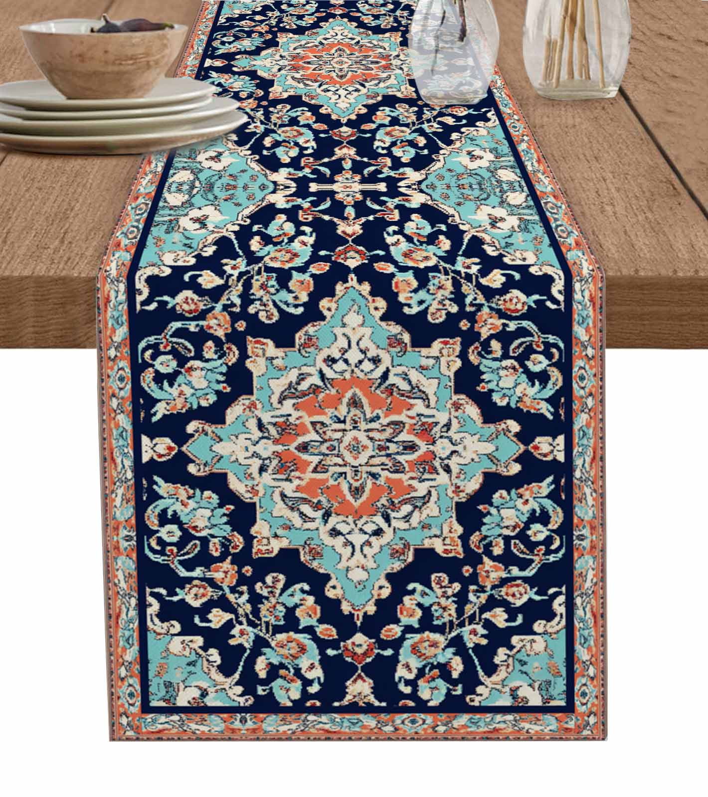 Boanket Colorful Southwest Table Runner - 90 Inch Long, Kitchen Dining ...