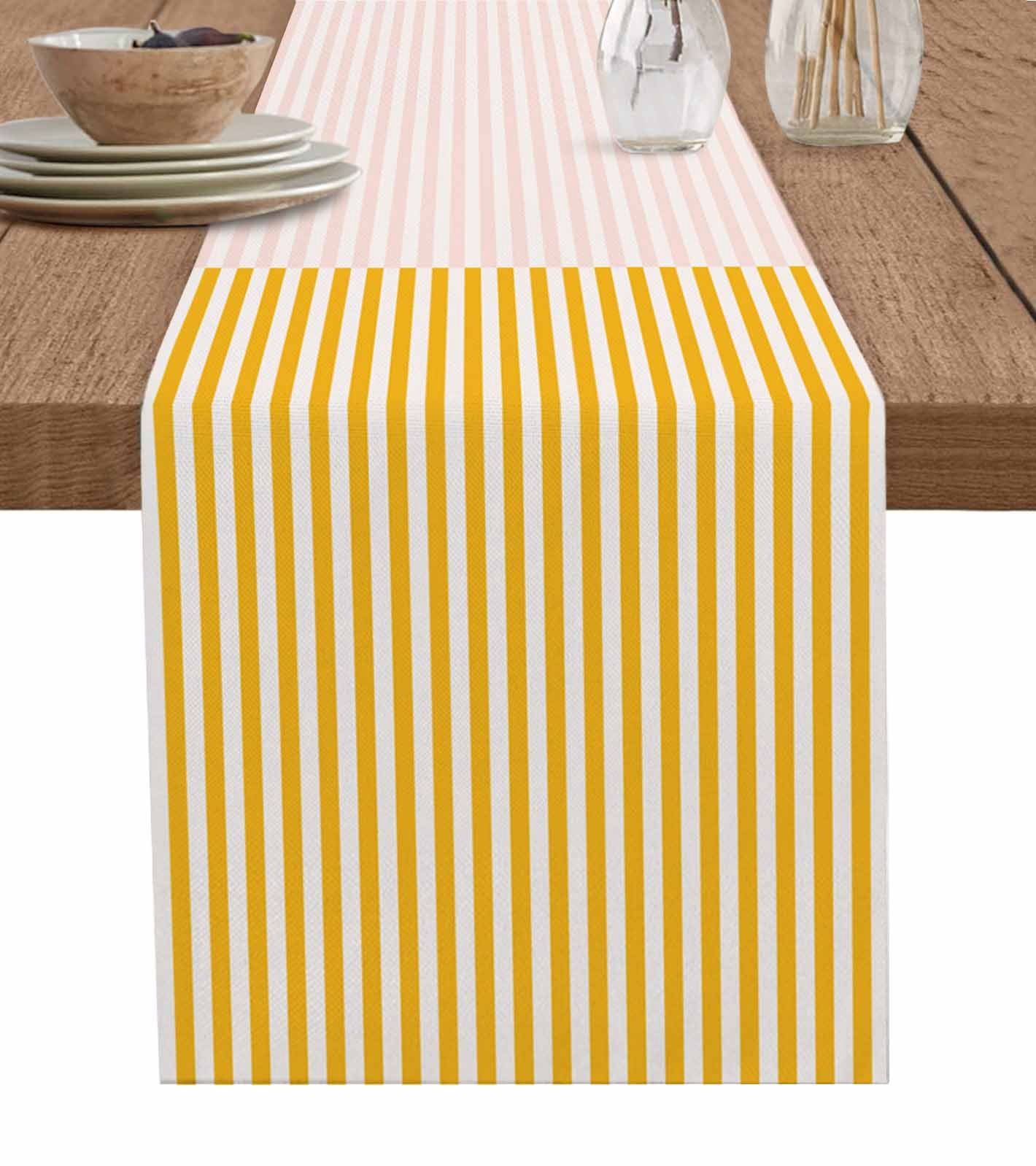 Boanket Colorful Stripe Table Runner - 120 Inch Long, Kitchen Dining ...