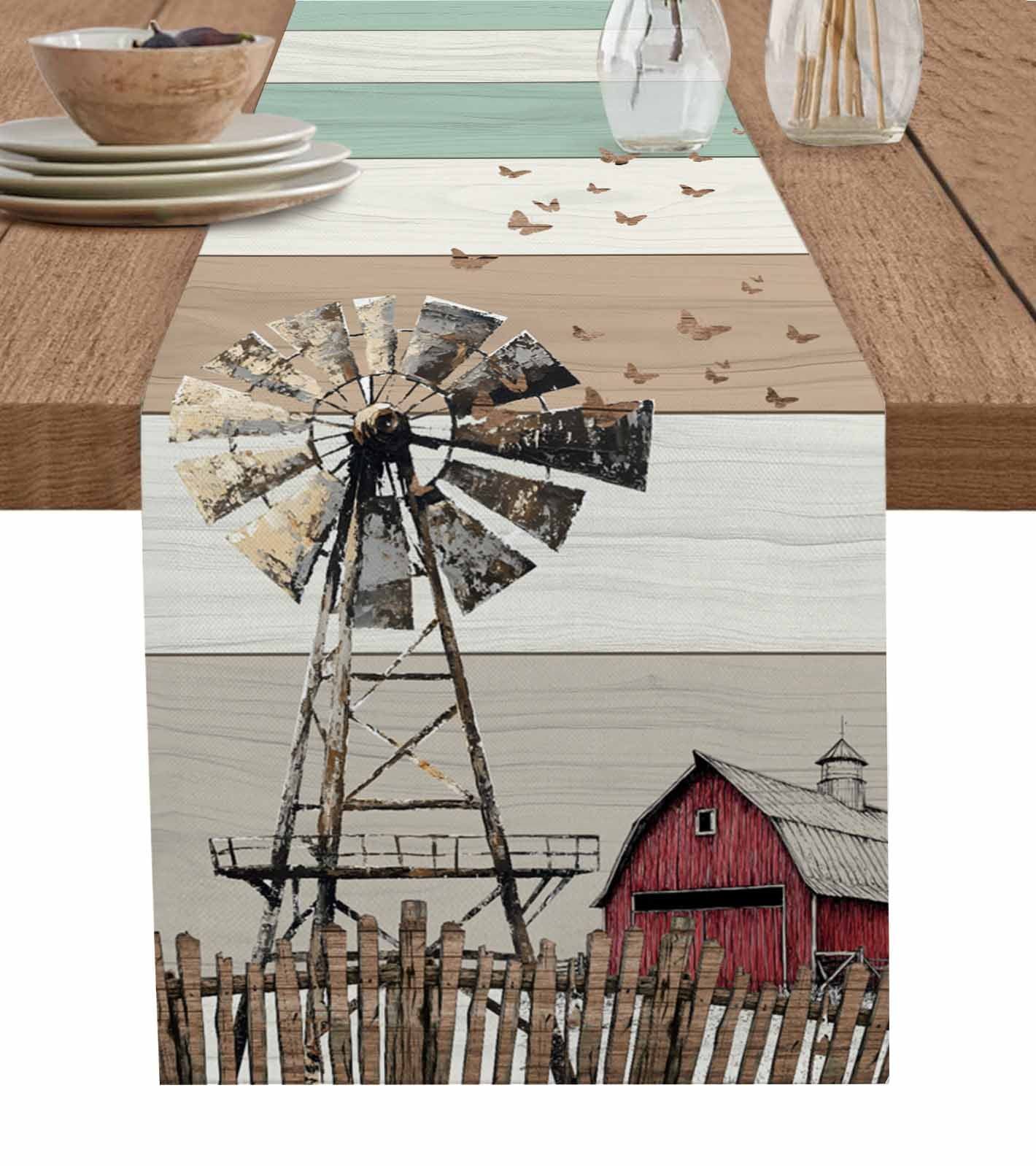 Boanket Country Farm Table Runner - 72 Inch Long, Kitchen Dining Table ...