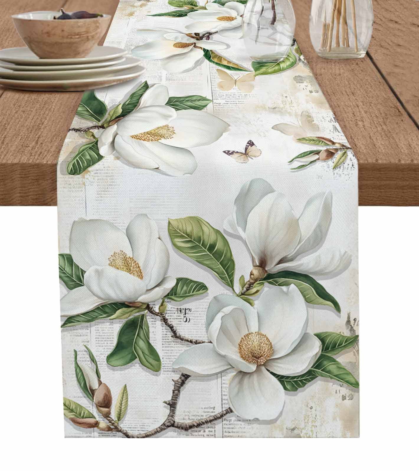 Boanket Country Flowers Table Runner - 90 Inch Long, Kitchen Dining ...