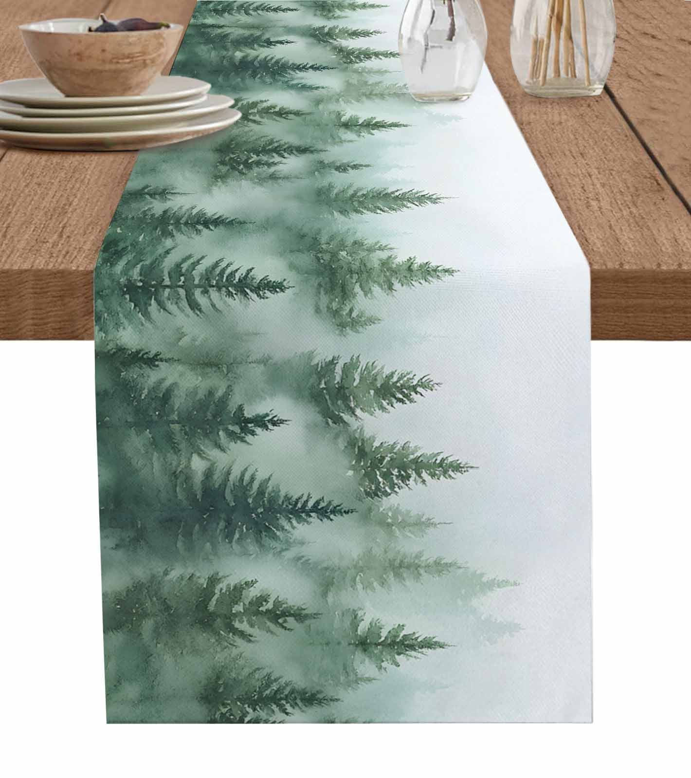Boanket Country Mist Forest Table Runner - 90 Inch Long, Kitchen Dining ...
