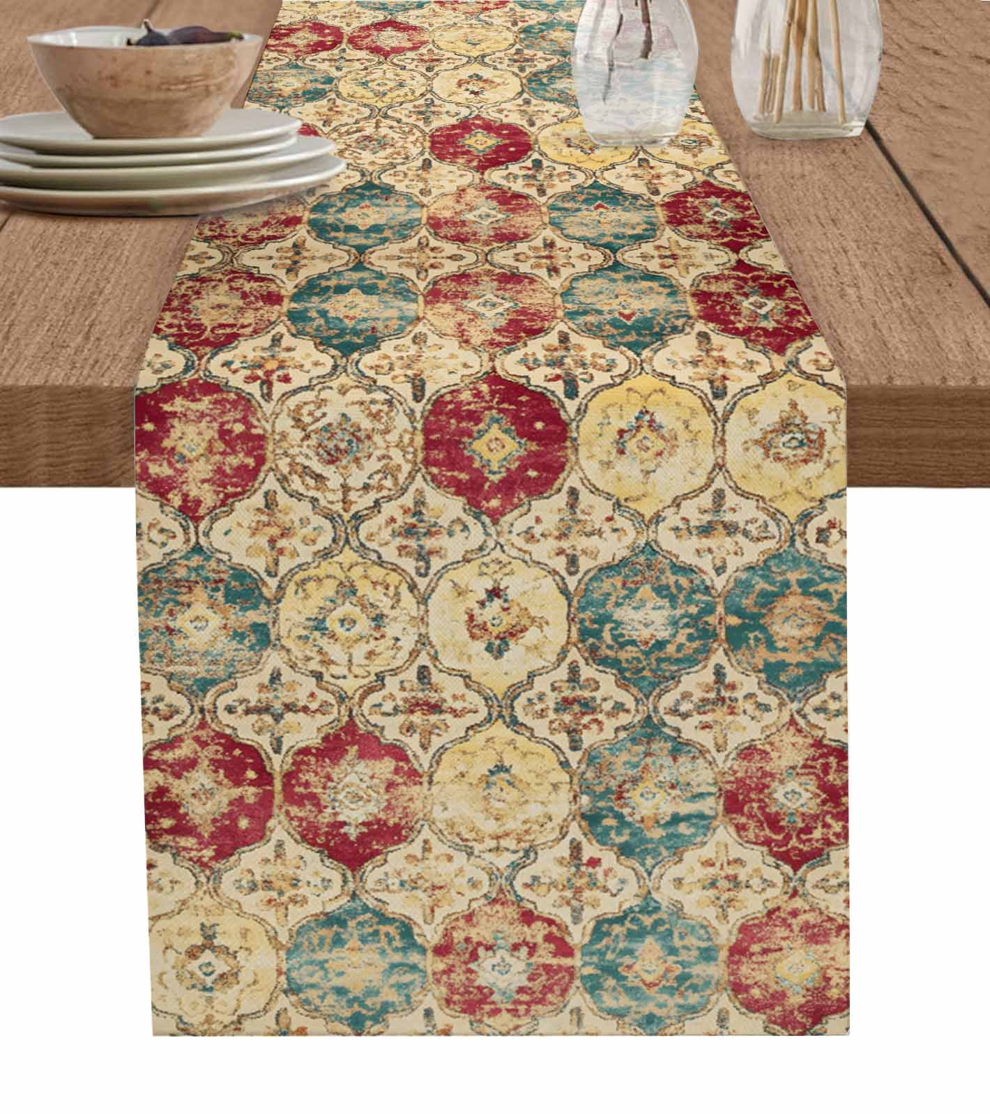 Boanket Country Morocco Table Runner - 90 Inch Long, Kitchen Dining ...