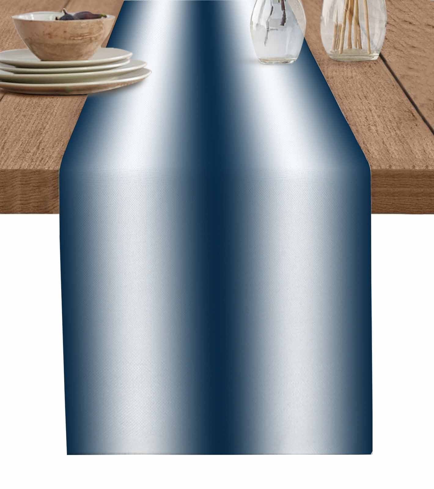 Boanket Dark Blue White Ombre Table Runner - 90 Inch Long, Kitchen Dining Table Runner Dresser ...