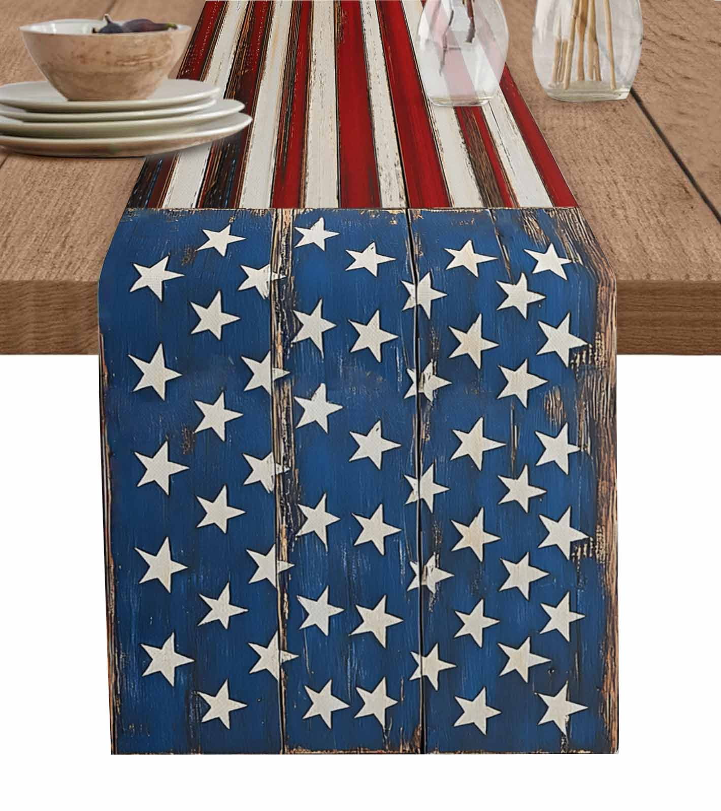 Boanket Farmhouse American Flag Table Runner - 36 Inch Long, Kitchen ...