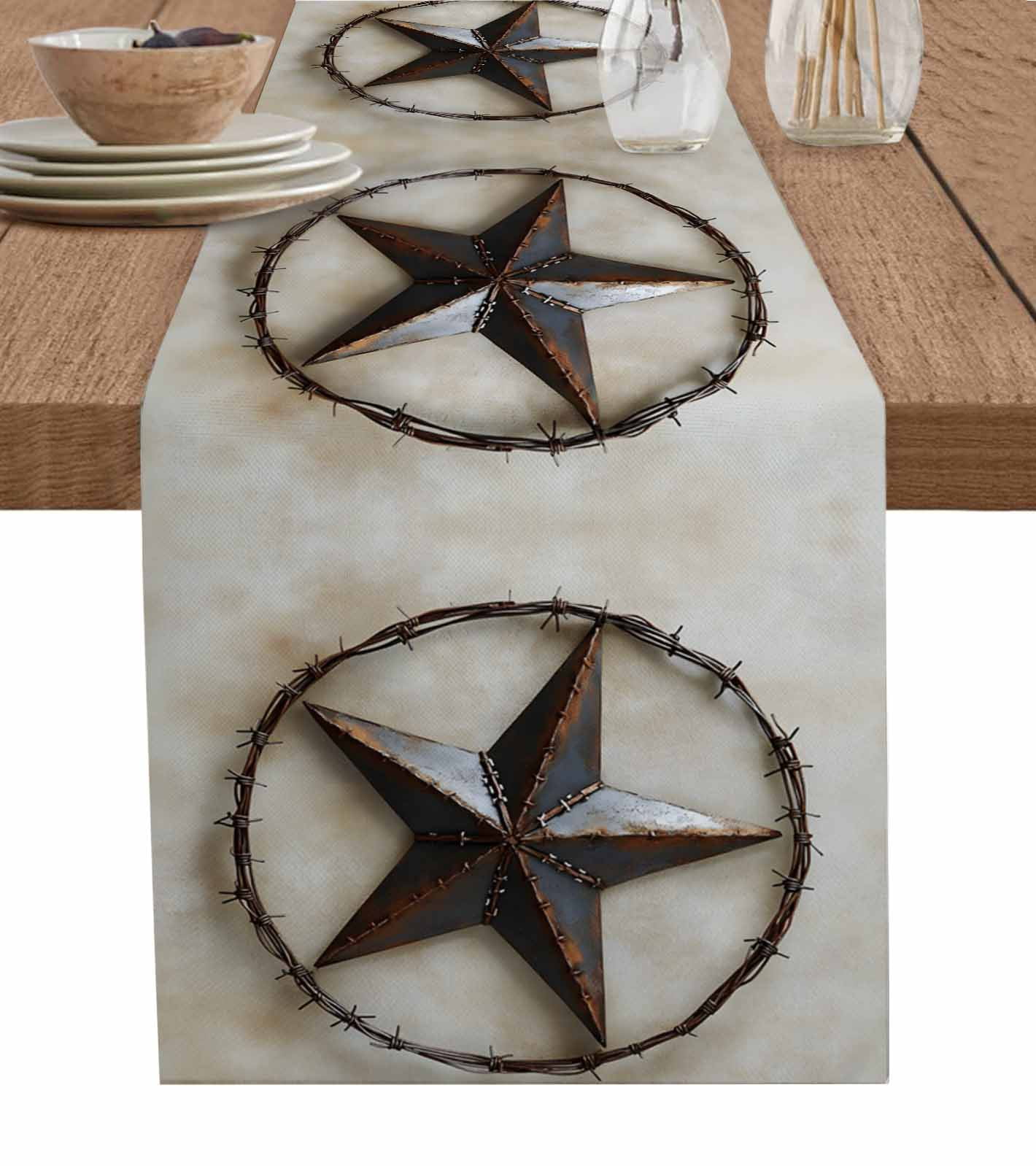 Boanket Farmhouse Vintage Table Runner - 72 Inch Long, Kitchen Dining ...