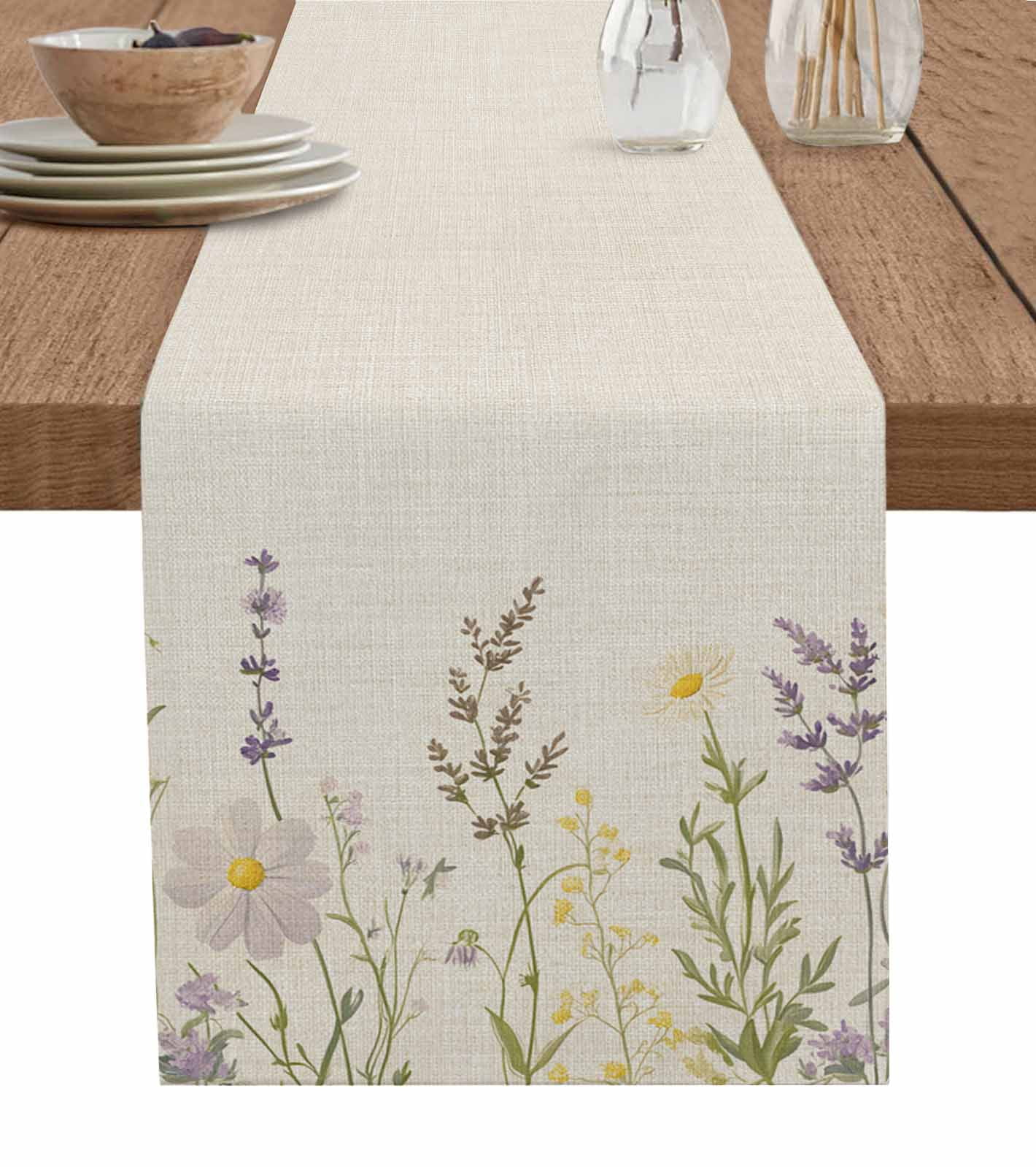 Boanket Floral Botanical Table Runner - 70 Inch Long, Kitchen Dining ...