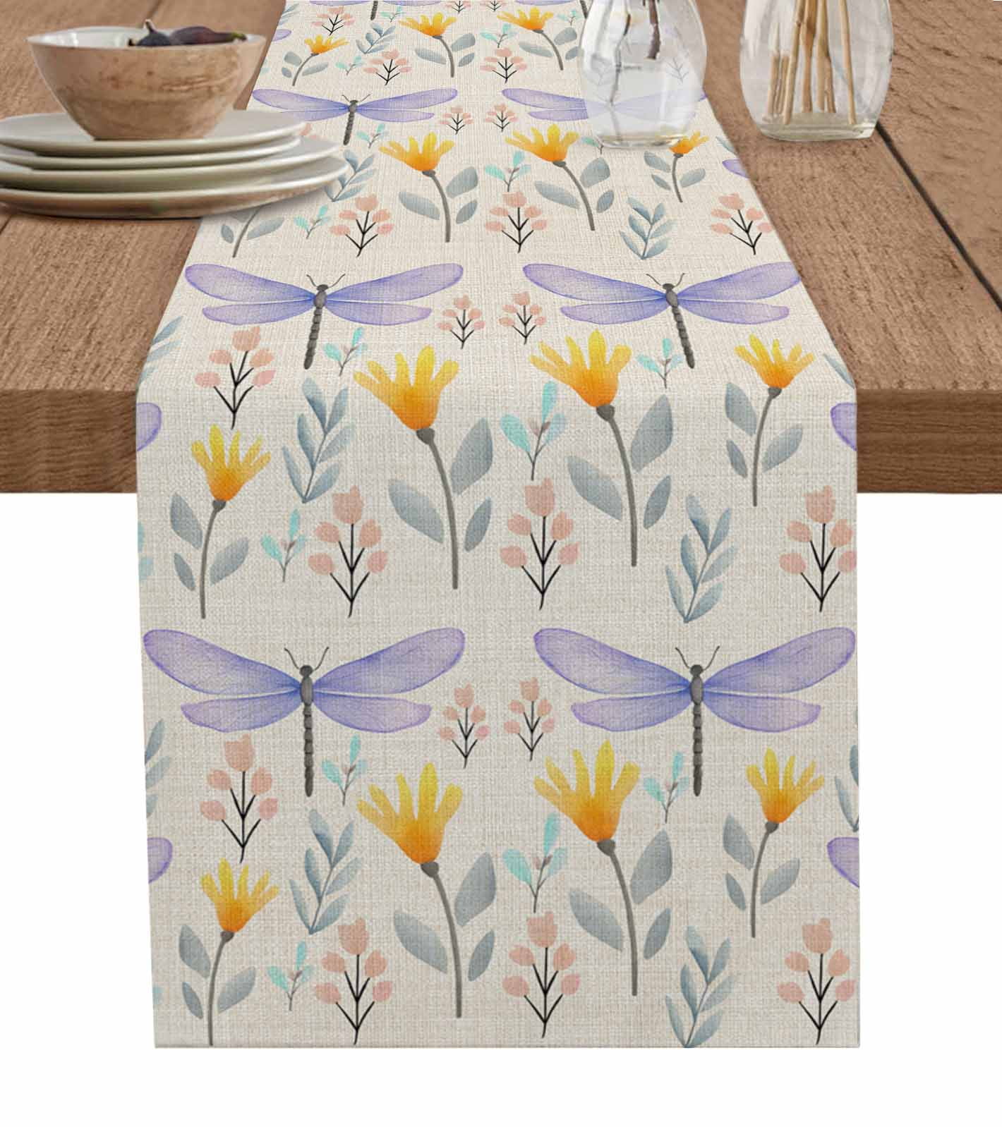Boanket Flowers Field Table Runner - 48 Inch Long, Kitchen Dining Table ...