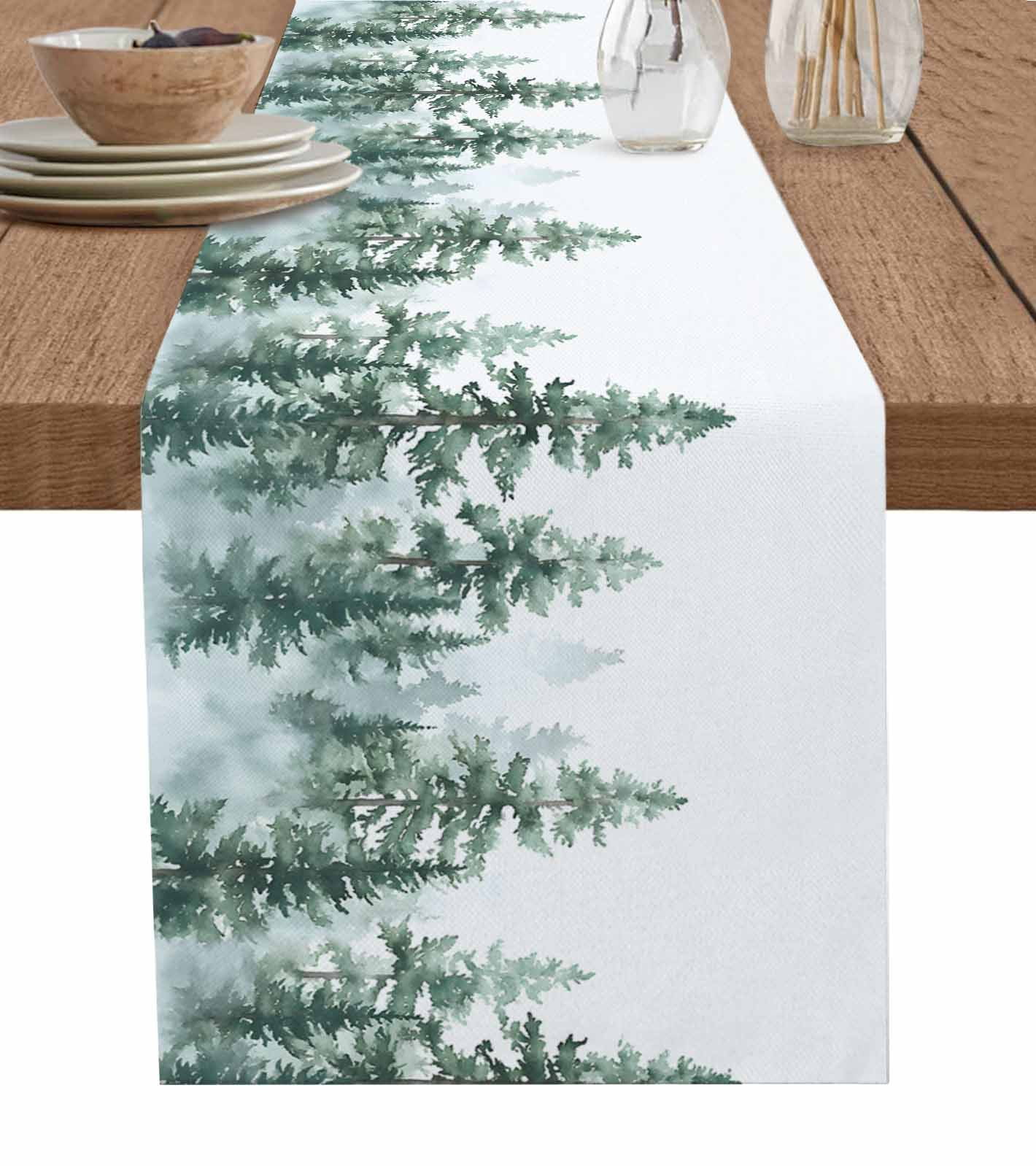 Boanket Forest Green Ombre Table Runner - 72 Inch Long, Kitchen Dining ...