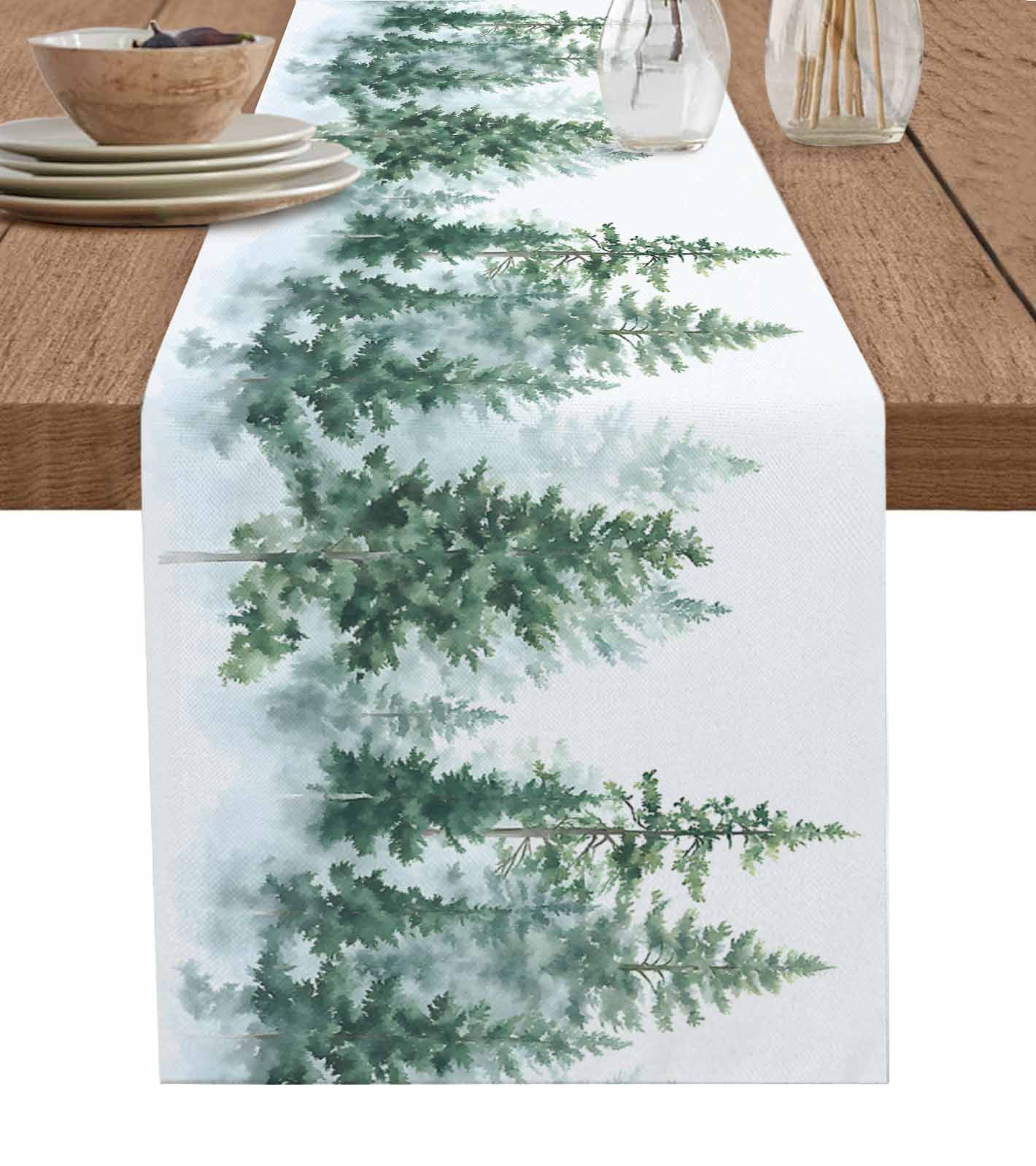 Boanket Forest Green Table Runner - 60 Inch Long, Kitchen Dining Table ...