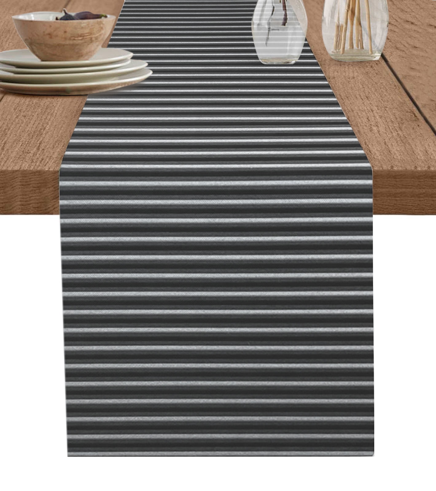 Boanket Geometric Grey, Table Runner - 90 Inch Long, Kitchen Dining ...
