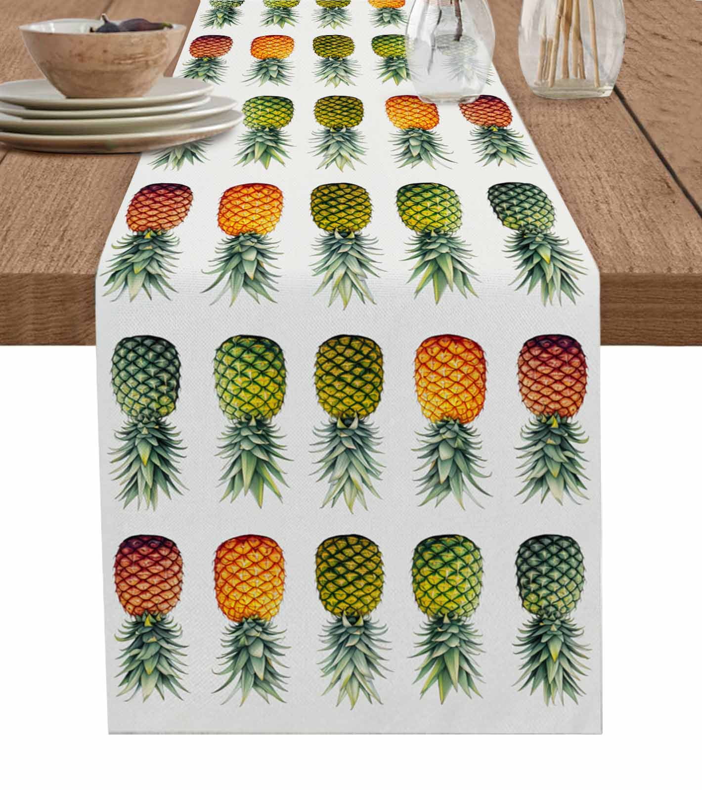 Boanket Gradient Pineapple Table Runner - 108 Inch Long, Kitchen Dining Table Runner Dresser ...