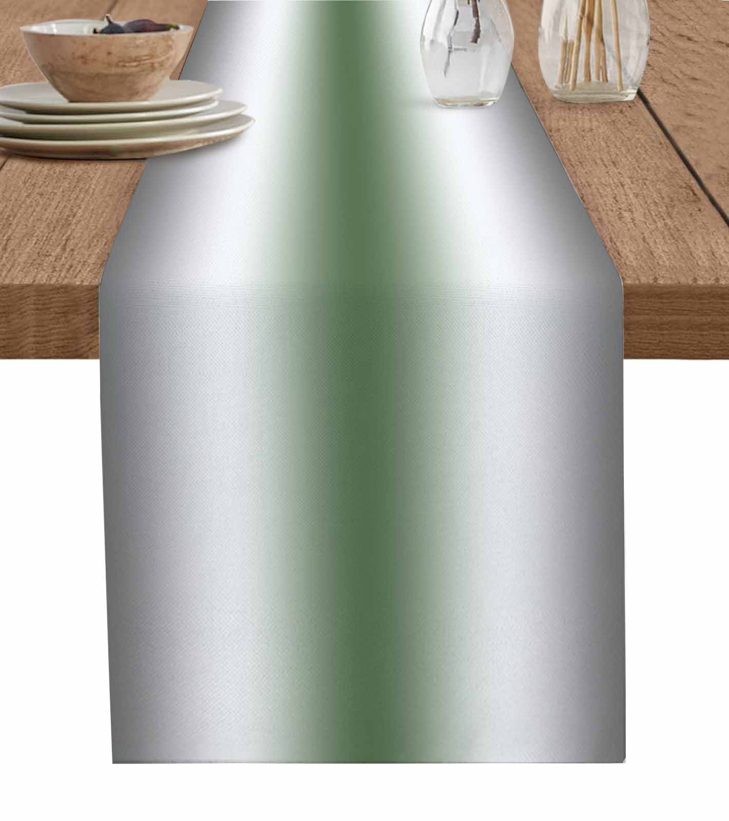 Boanket Gray Sage Green Table Runner - 90 Inch Long, Kitchen Dining ...
