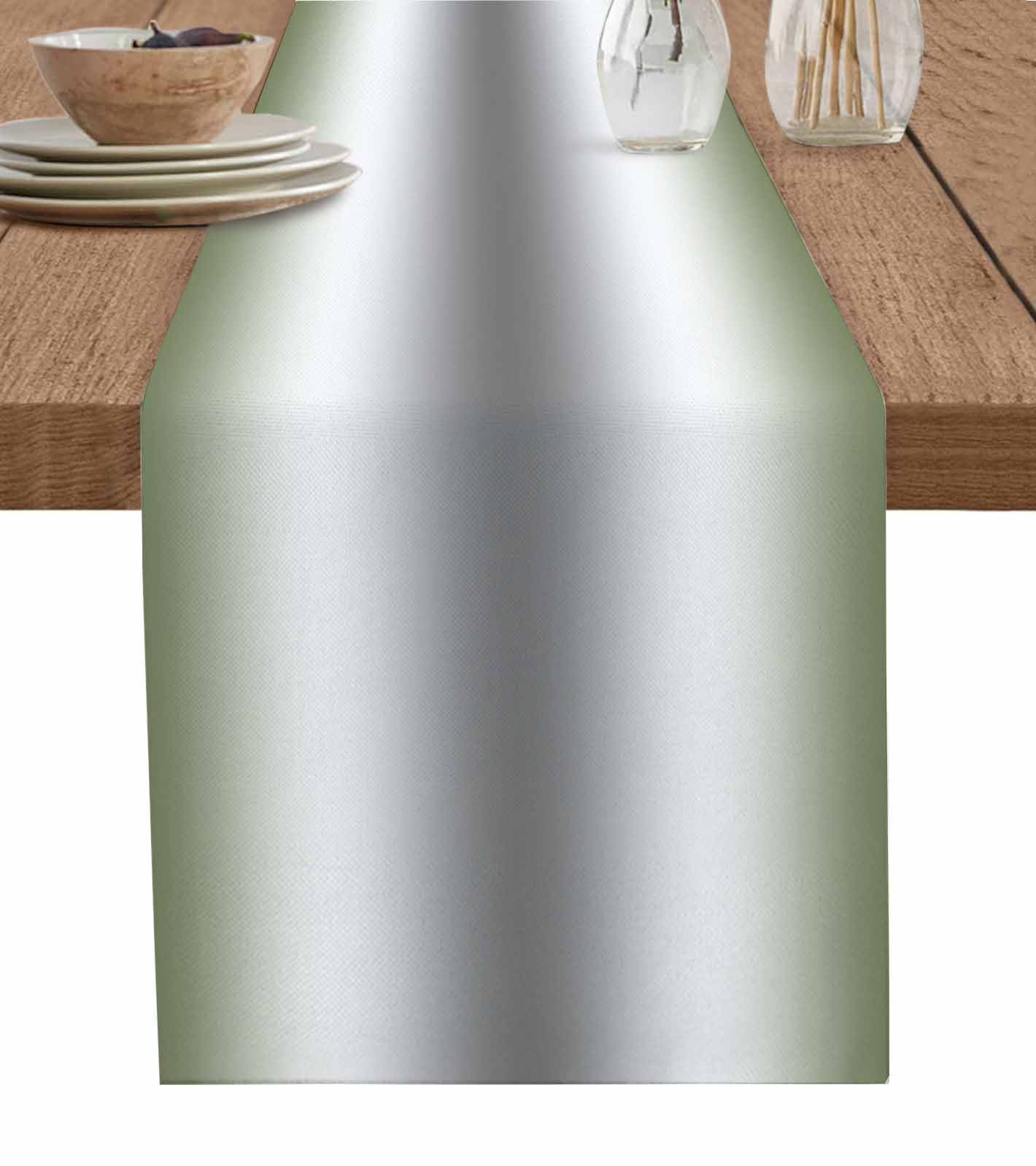 Boanket Green Grey Table Runner - 90 Inch Long, Kitchen Dining Table ...