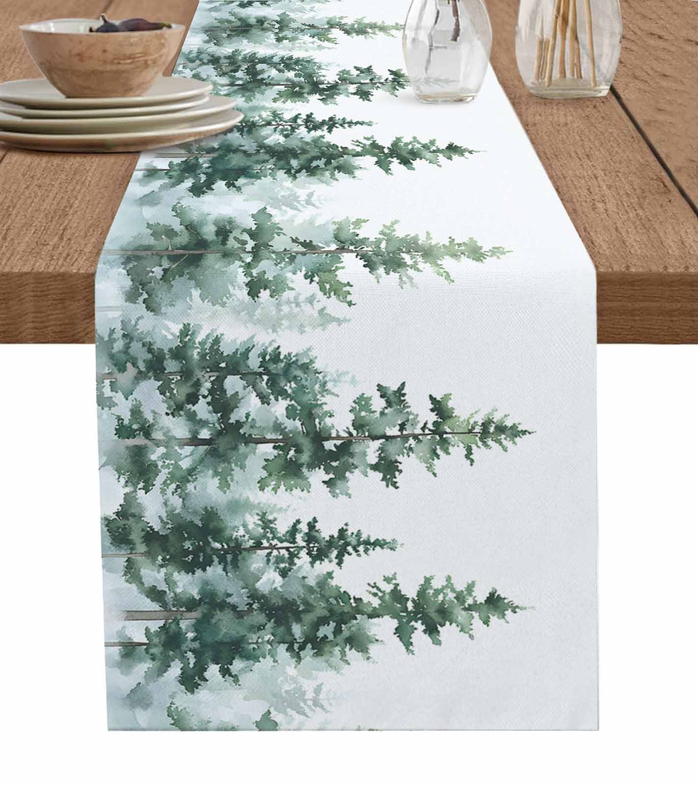 Boanket Green Ombre Forest Table Runner - 48 Inch Long, Kitchen Dining ...