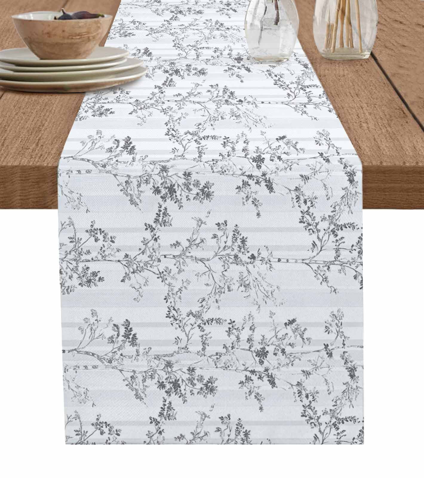 Boanket Grey Branches Forest Table Runner - 70 Inch Long, Kitchen ...