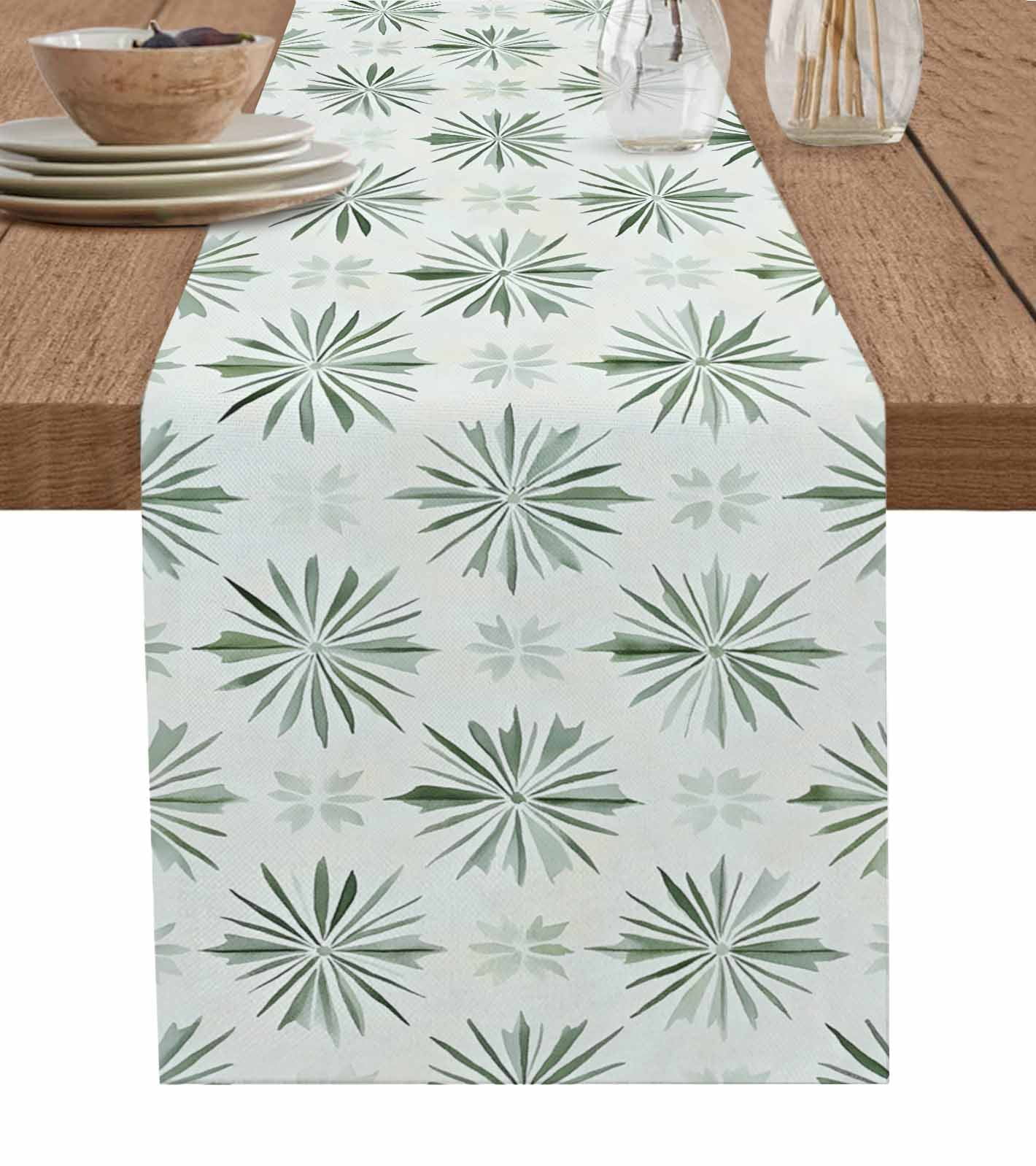 Boanket Grey Geometric Table Runner - 70 Inch Long, Kitchen Dining ...