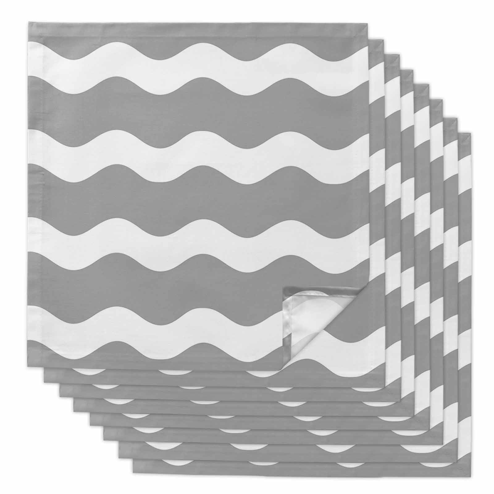 Boanket Grey Ripple Cloth Napkins Set of 8, Holiday Napkins for Baby ...